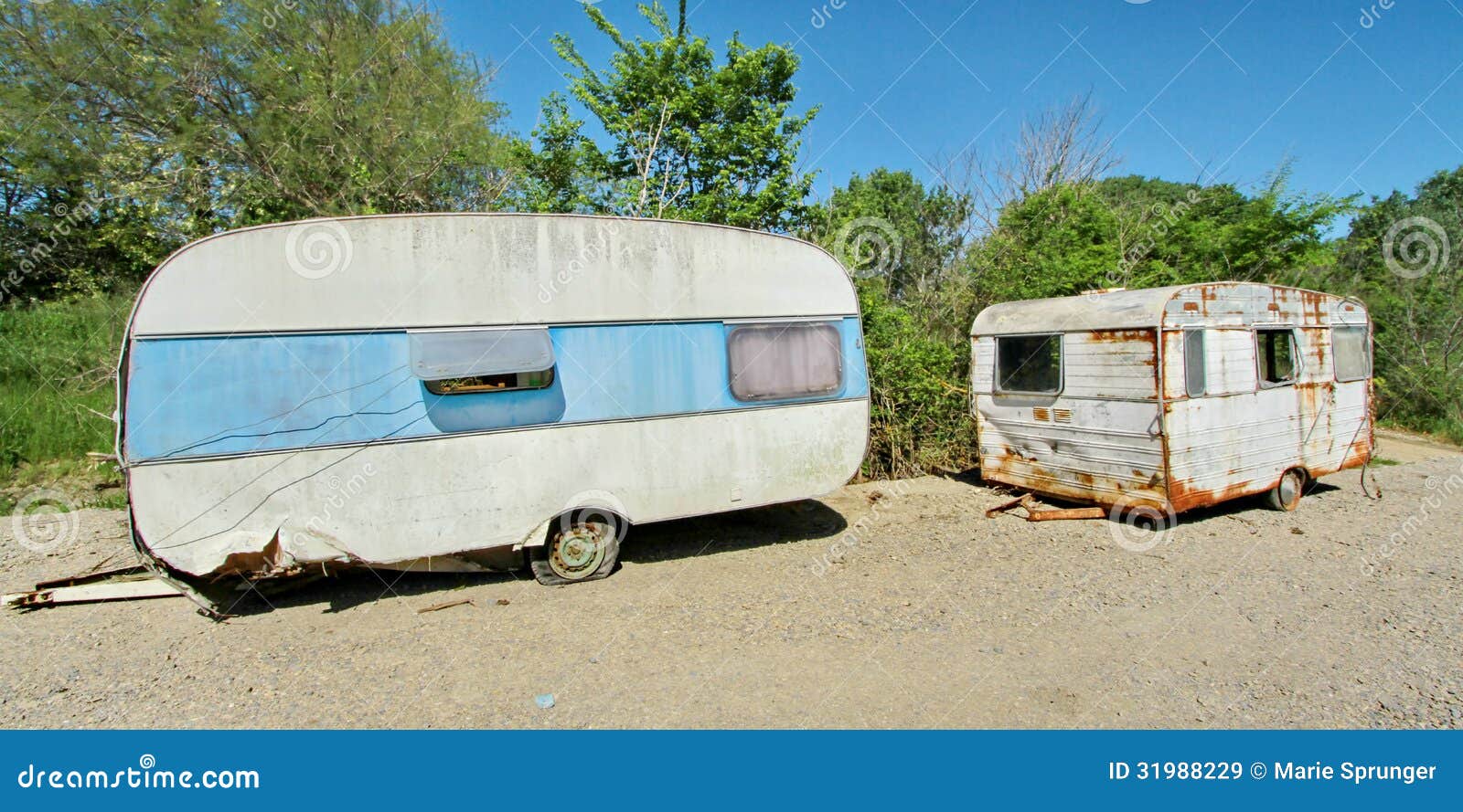 Two caravans stock image. Image of blue, camping, empty - 31988229