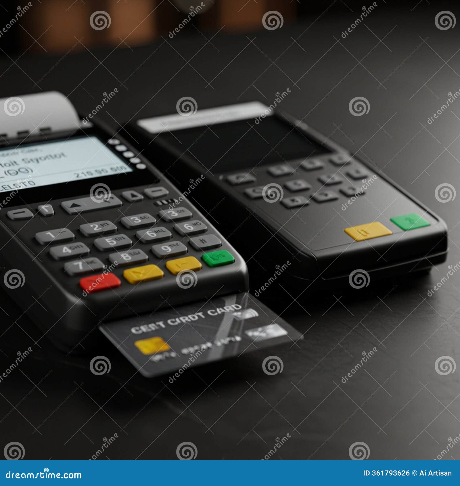 Payment Terminals With Cross Check Marks On Screen Cartoon Vector ...
