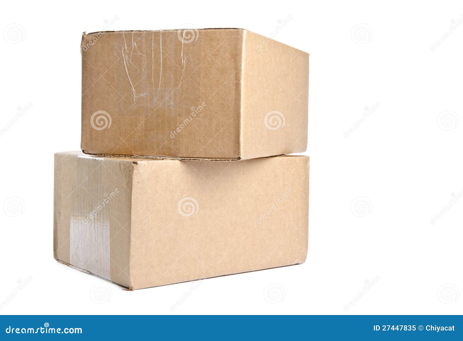 Two Cardboard Boxes Isolated on White #2 Stock Image - Image of parcels ...