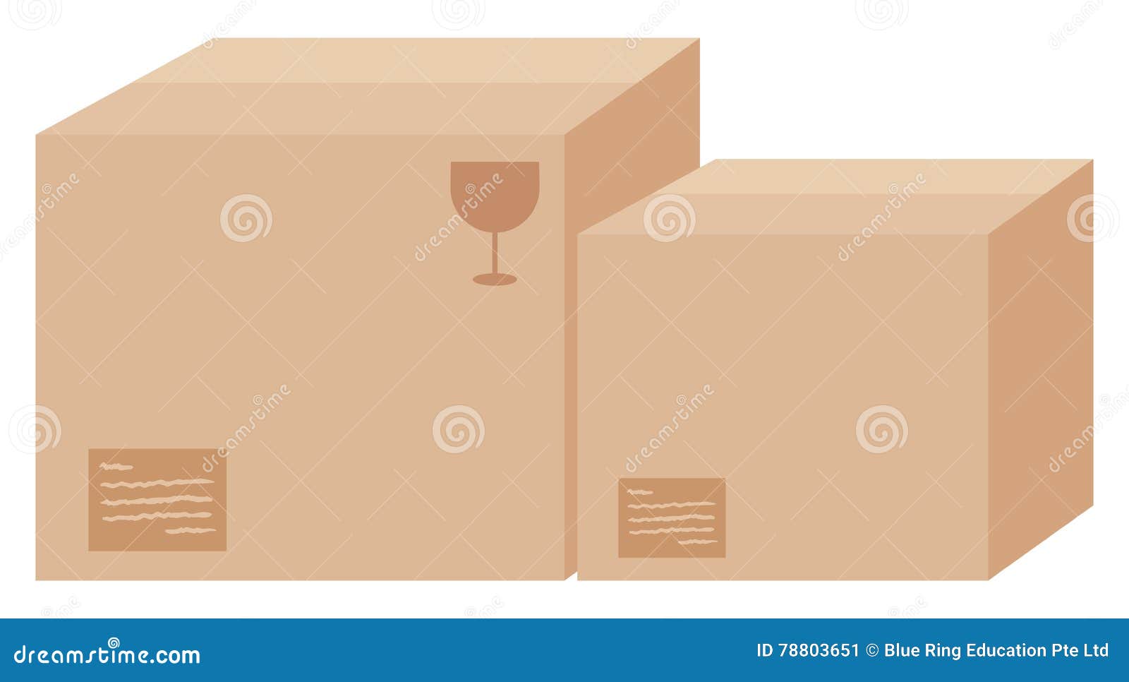 Two Cardboard Boxes with Labels Stock Vector - Illustration of ...