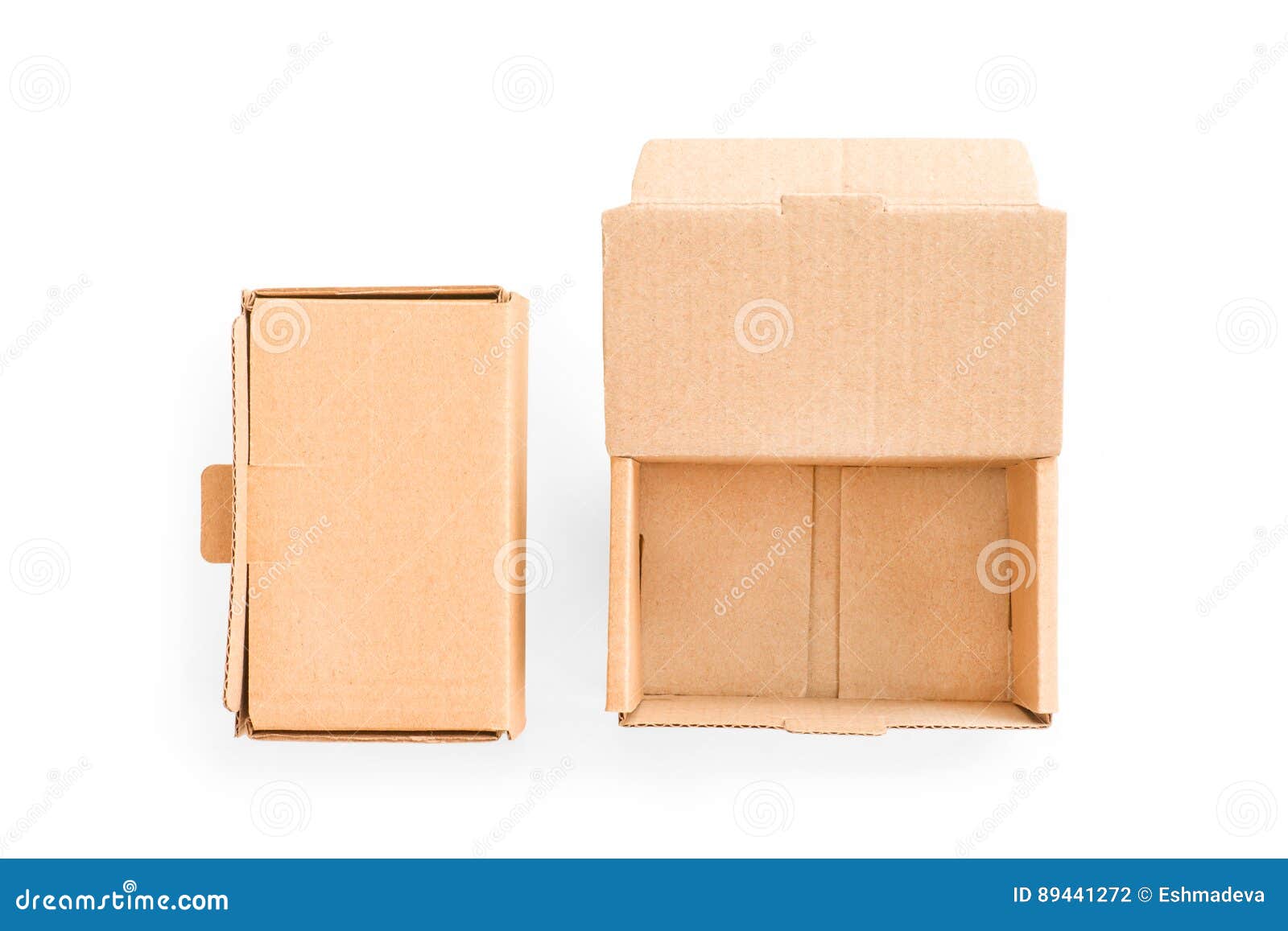Two Cardboard Boxes: Open and Closed. on White with Clipping Pat Stock ...