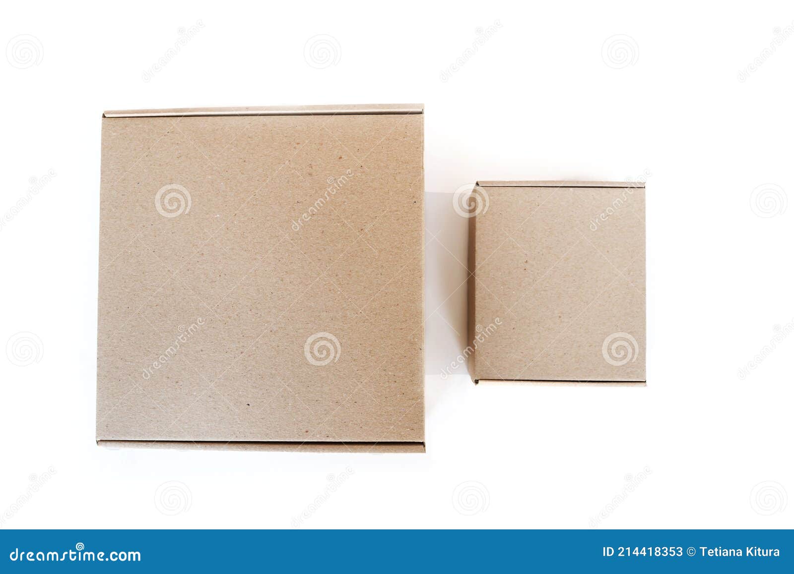 Two Cardboard Boxes on a White Background. Copy Space Stock Image ...