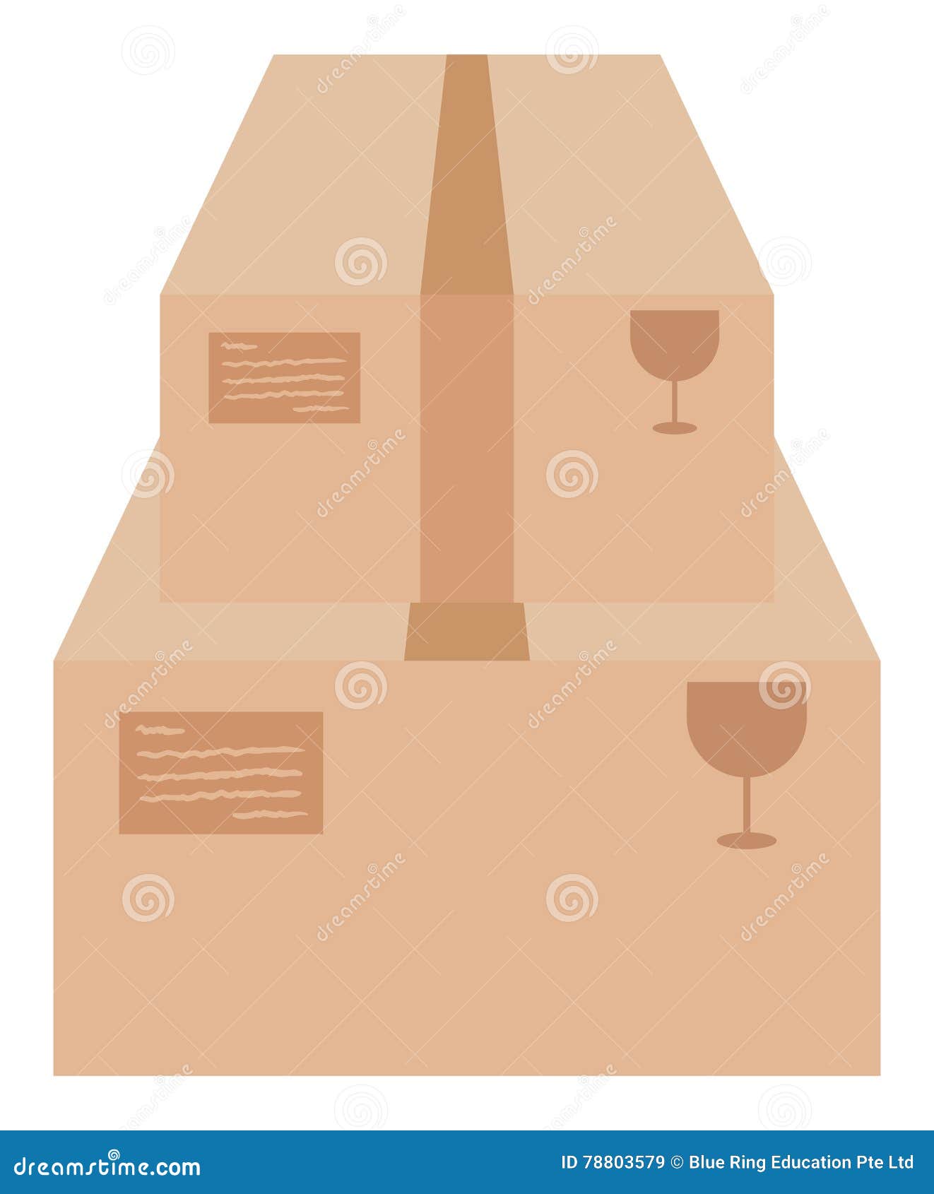 Two Cardboard Boxes on White Stock Vector - Illustration of brown ...