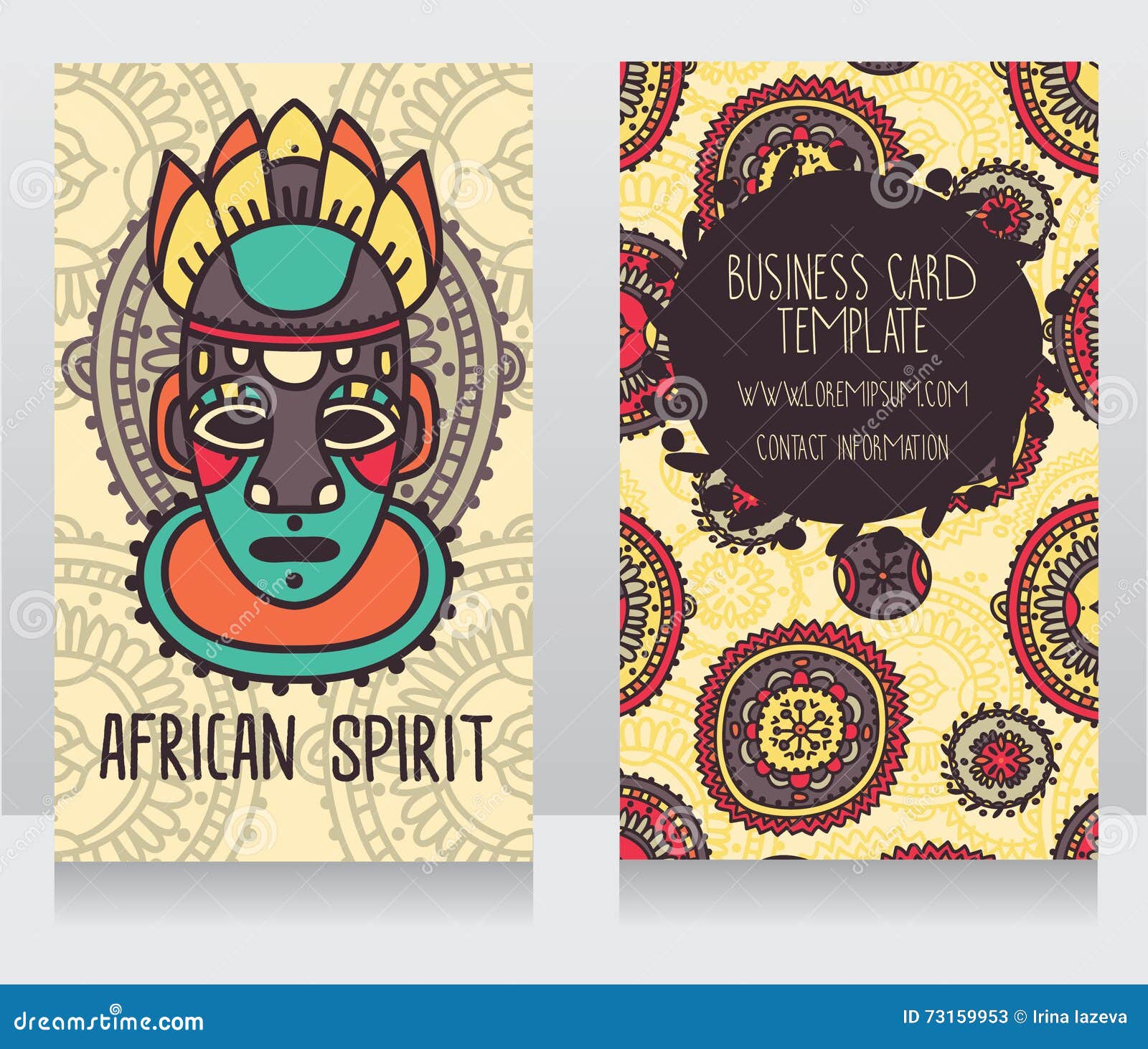 Two Cards in Ethnic African Style Stock Vector - Illustration of ...