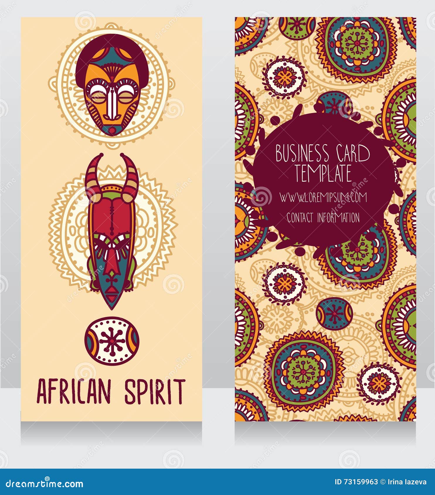 Two Cards in Ethnic African Style Stock Vector - Illustration of drawn ...