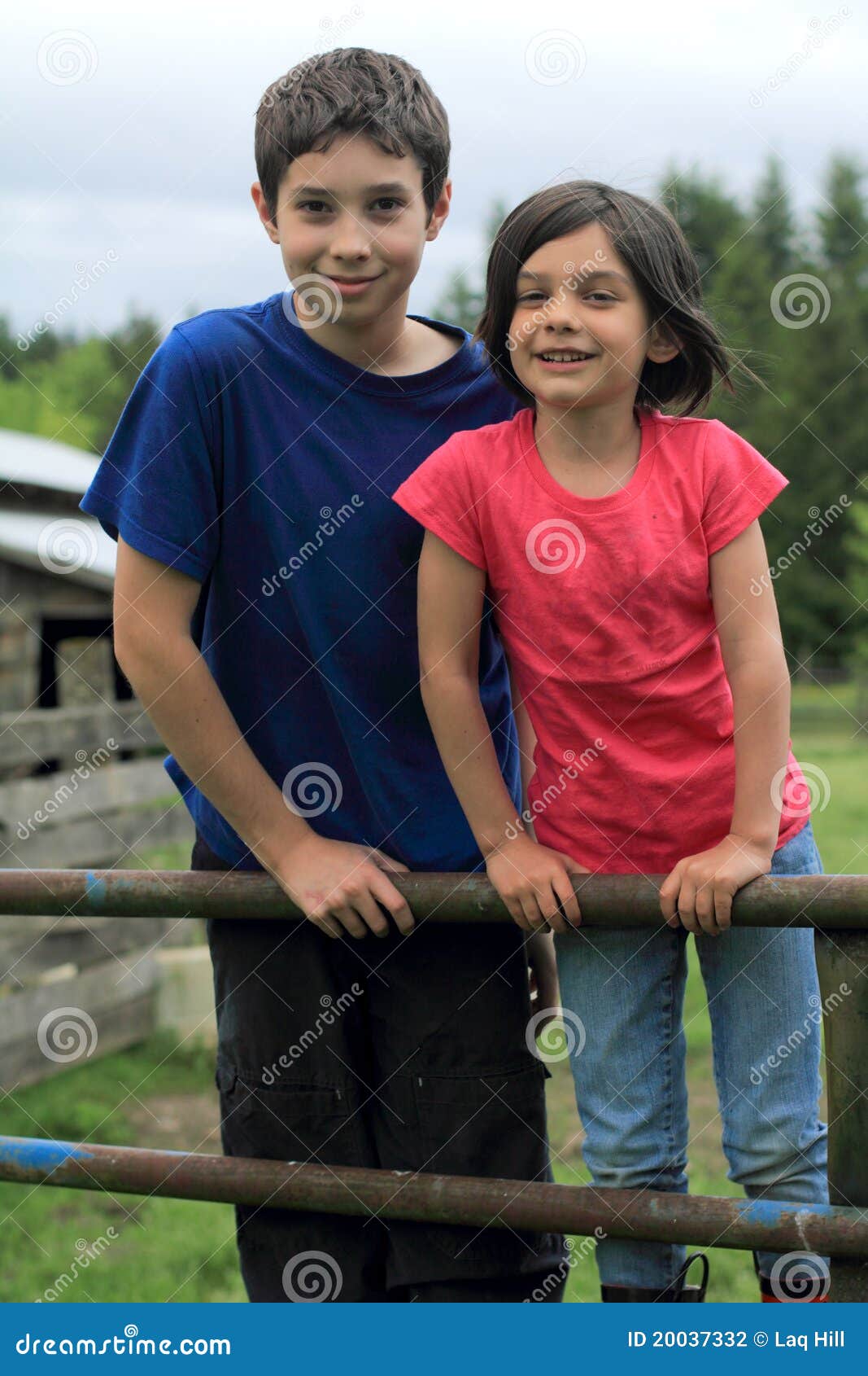 Two Carefree Country Kids stock photo. Image of pals - 20037332