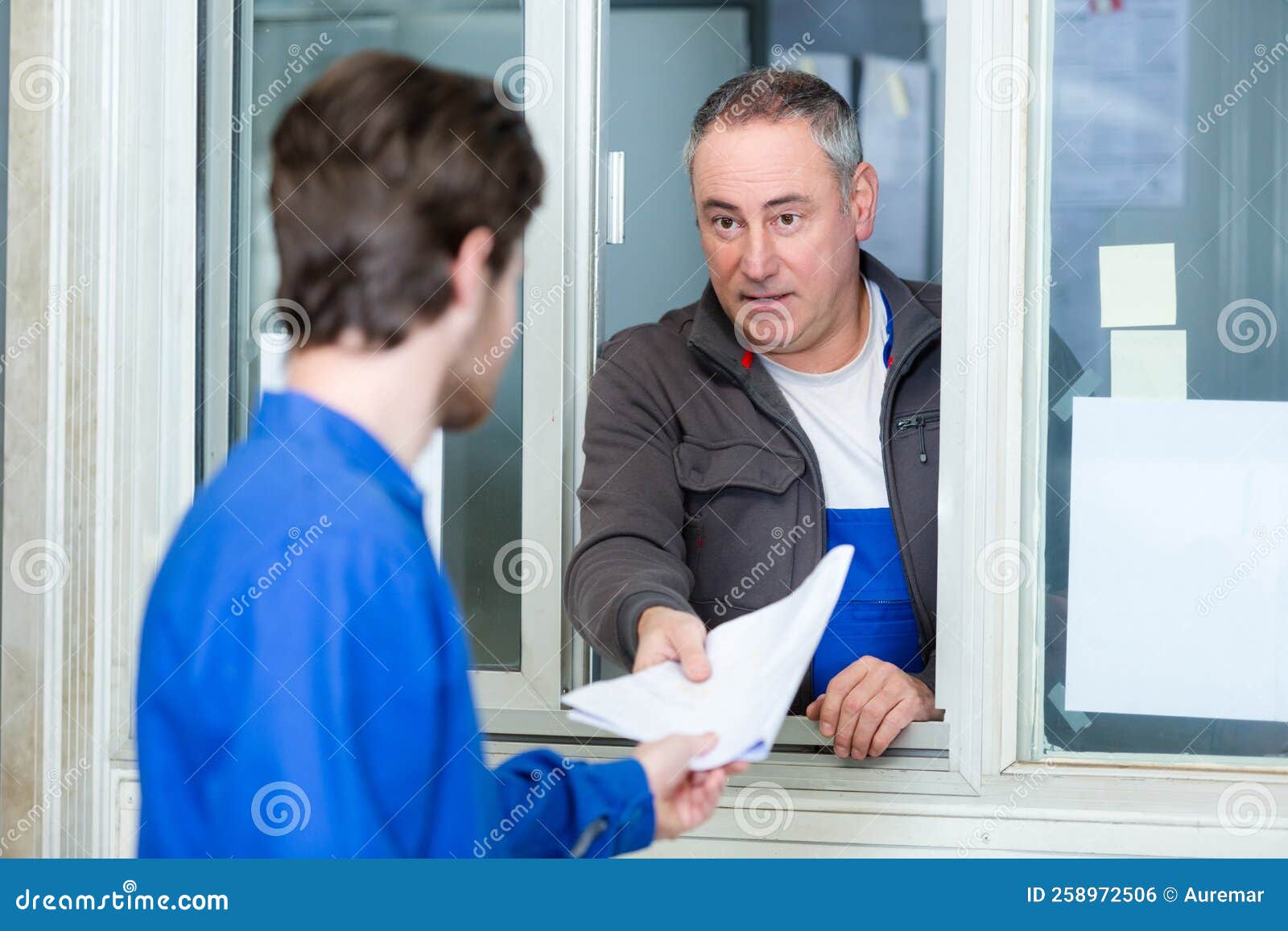 Two Careful Workmen Work at Pvc Windows Factory Stock Photo - Image of ...