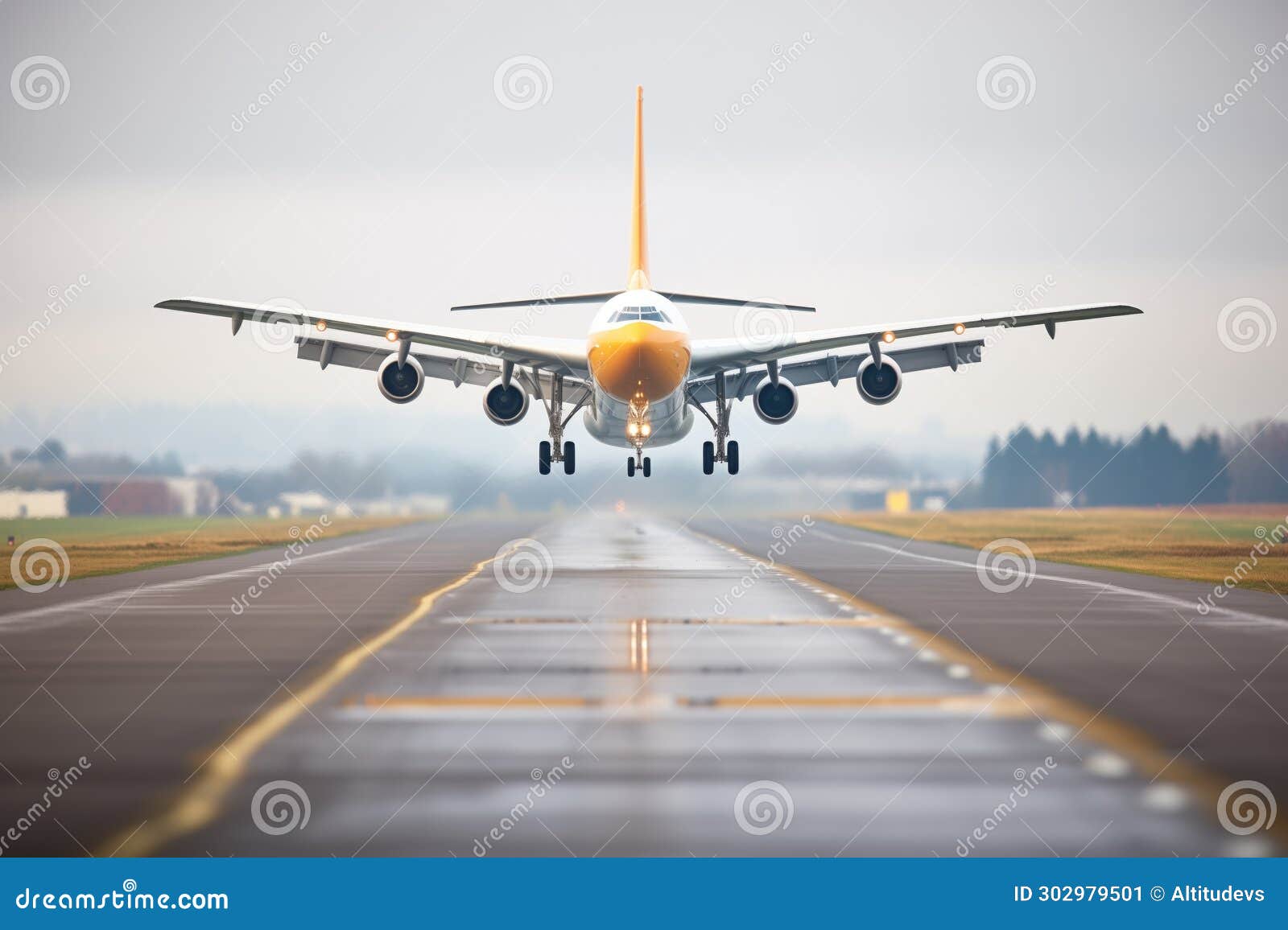 Two Cargo Planes Passing on Parallel Runways during Takeoff Stock ...