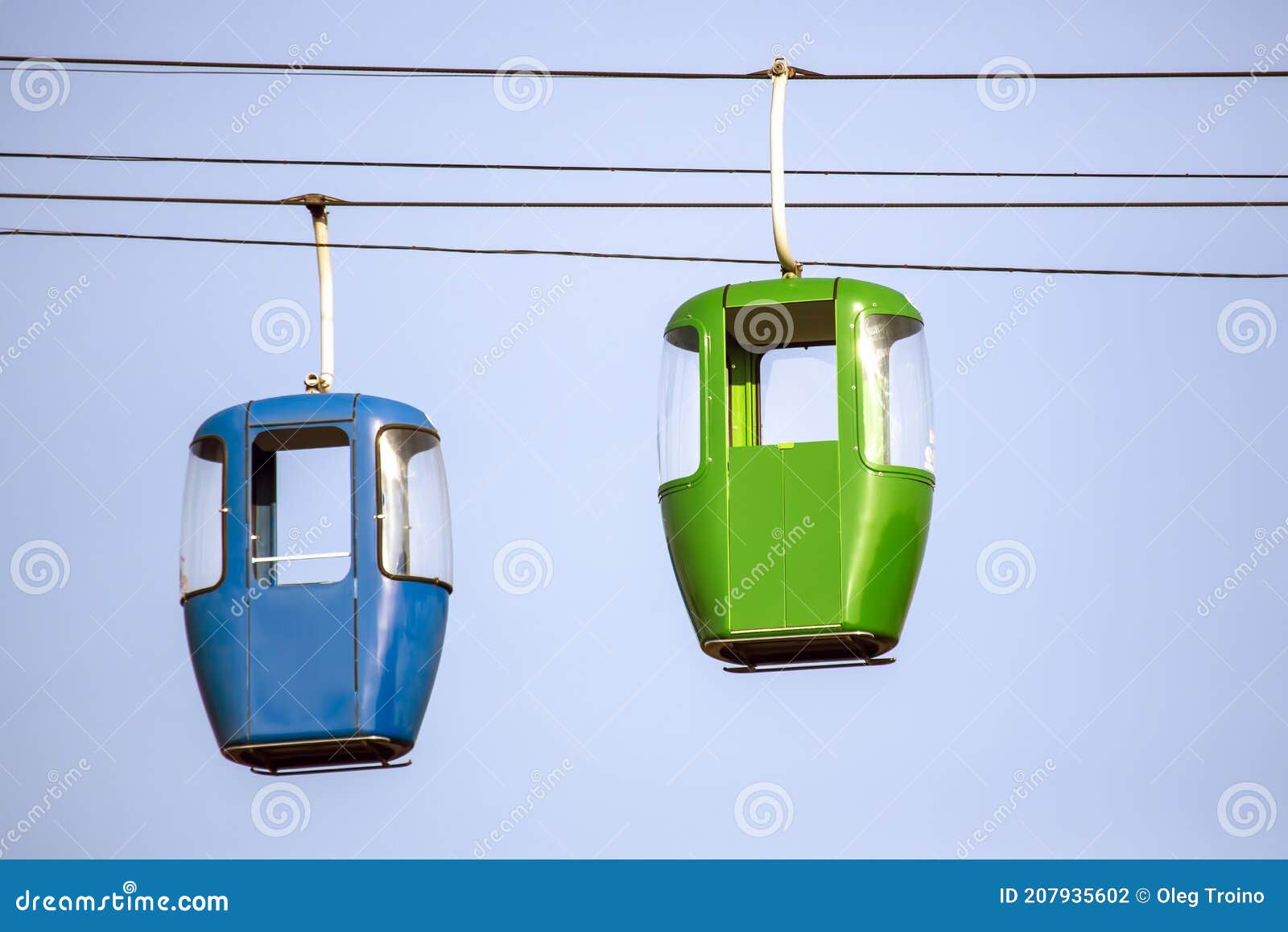 Two Cars of the Cableway. Transport Infrastructure Stock Photo - Image ...