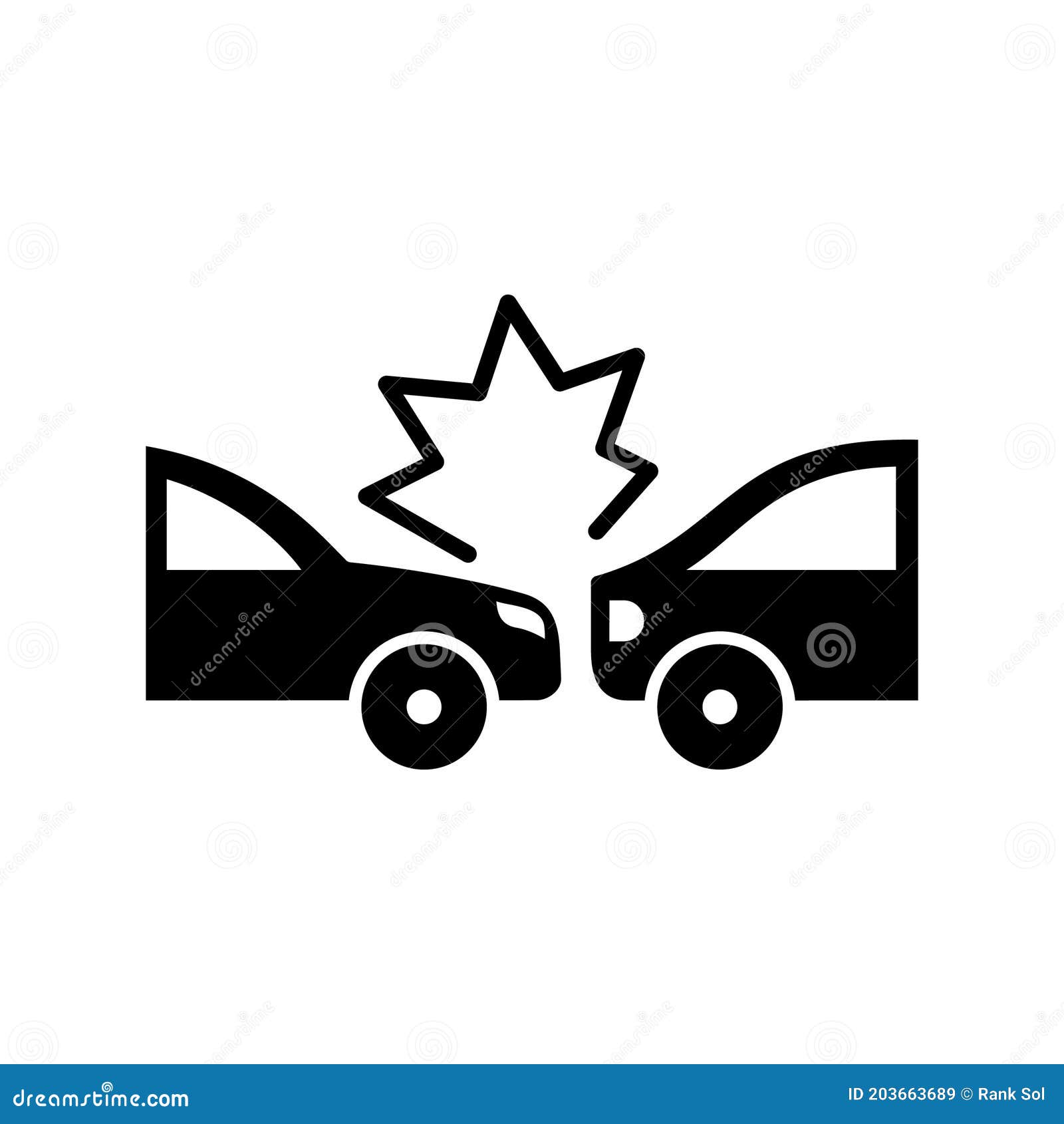 Two Cars Collide Isolated Vector Icon that Can Be Easily Modified or ...