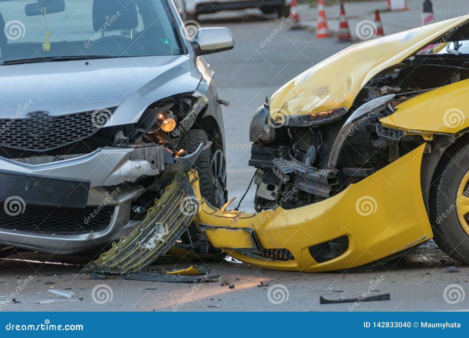 Two cars crashed stock photo. Image of dent, incident - 142833040