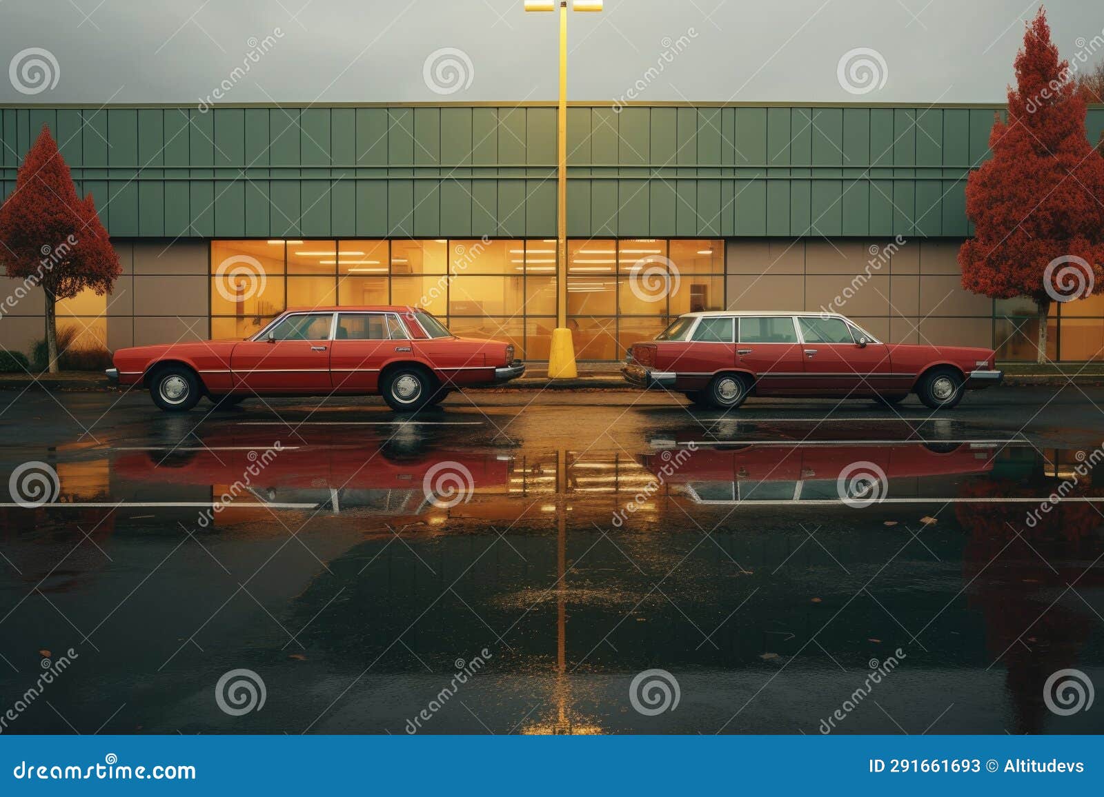 Two Cars Parked Side by Side in a Parking Lot Stock Image - Image of ...