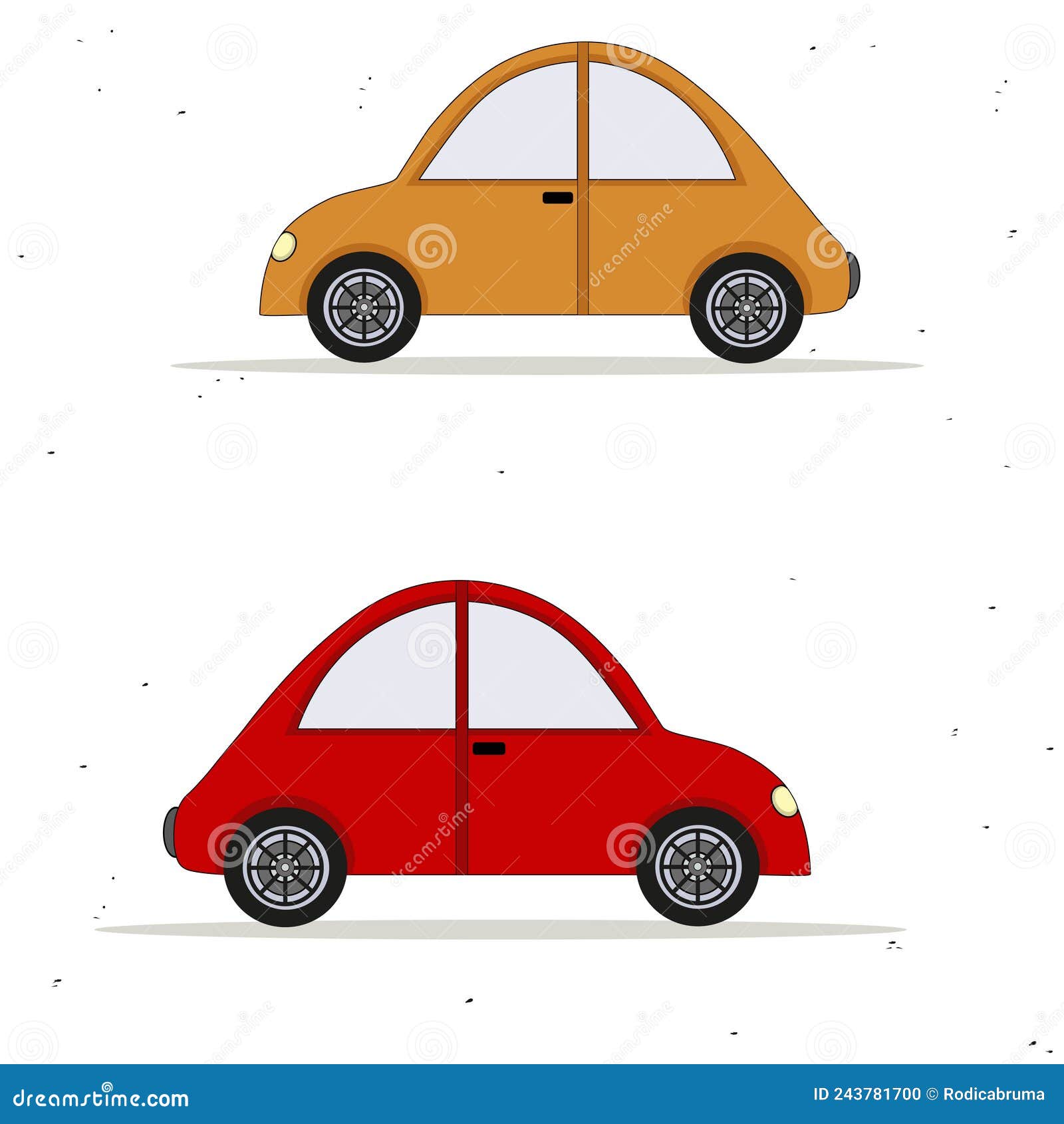 Two Cartoon Cars. Decoration Pattern Stock Illustration - Illustration ...