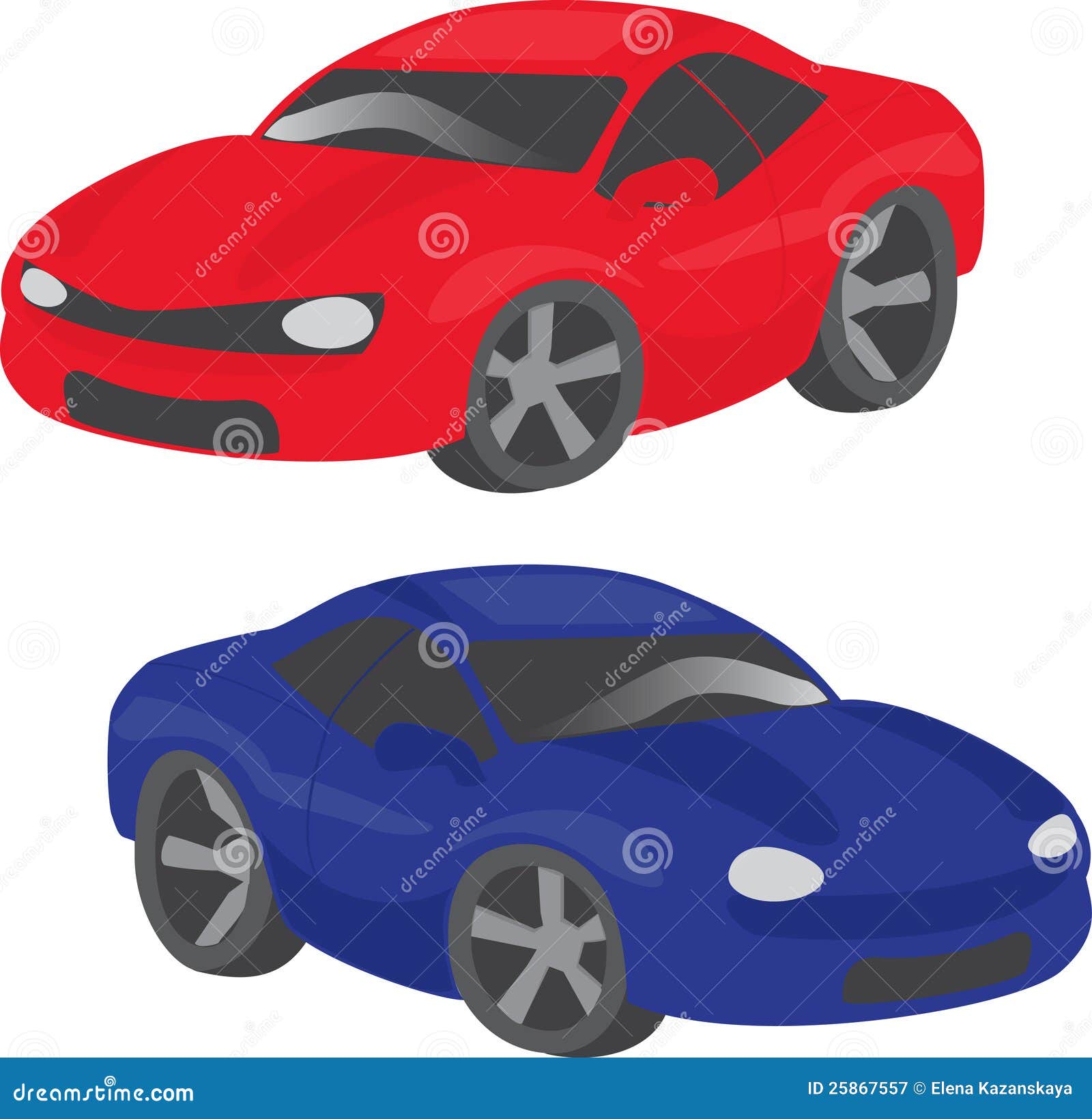 Two cartoon cars stock illustration. Illustration of automotive - 25867557