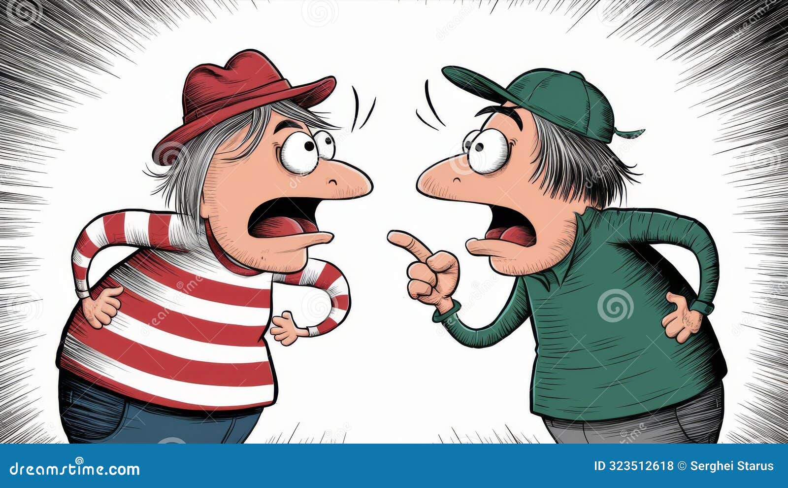 Two Cartoon Characters are Arguing with Each Other, AI Stock ...