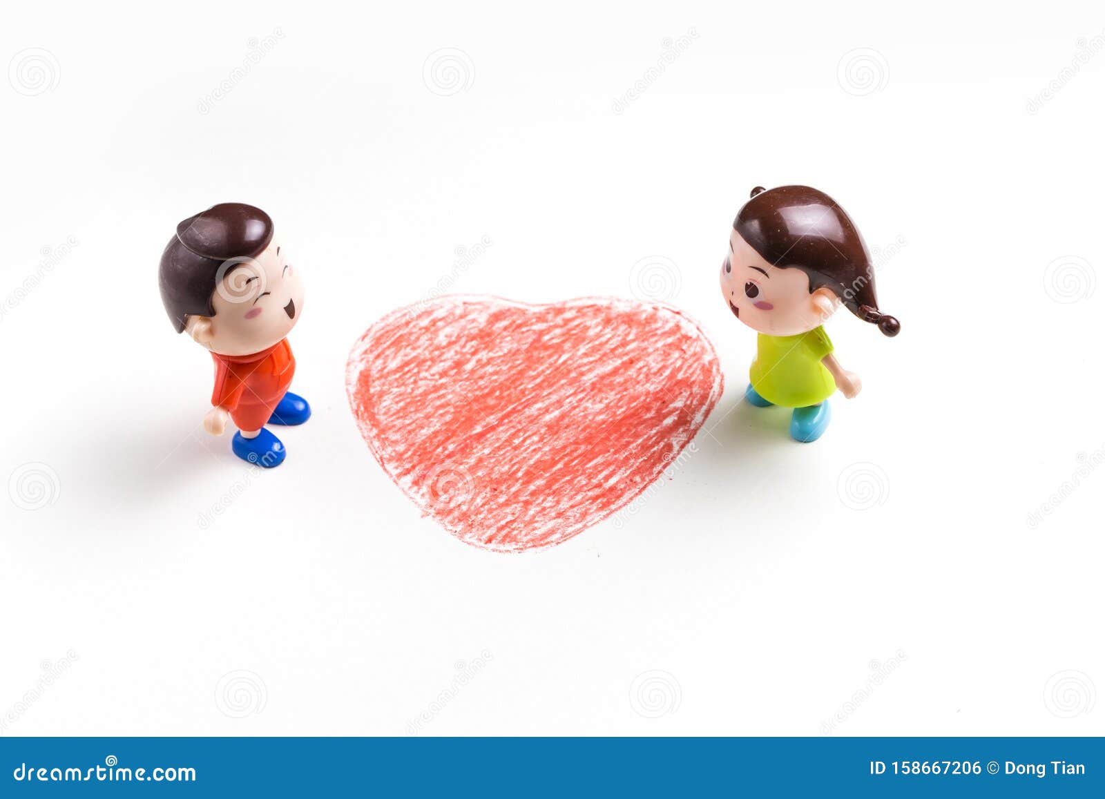 Two Cartoon Dolls on Drawing Paper Stock Photo - Image of adorable ...