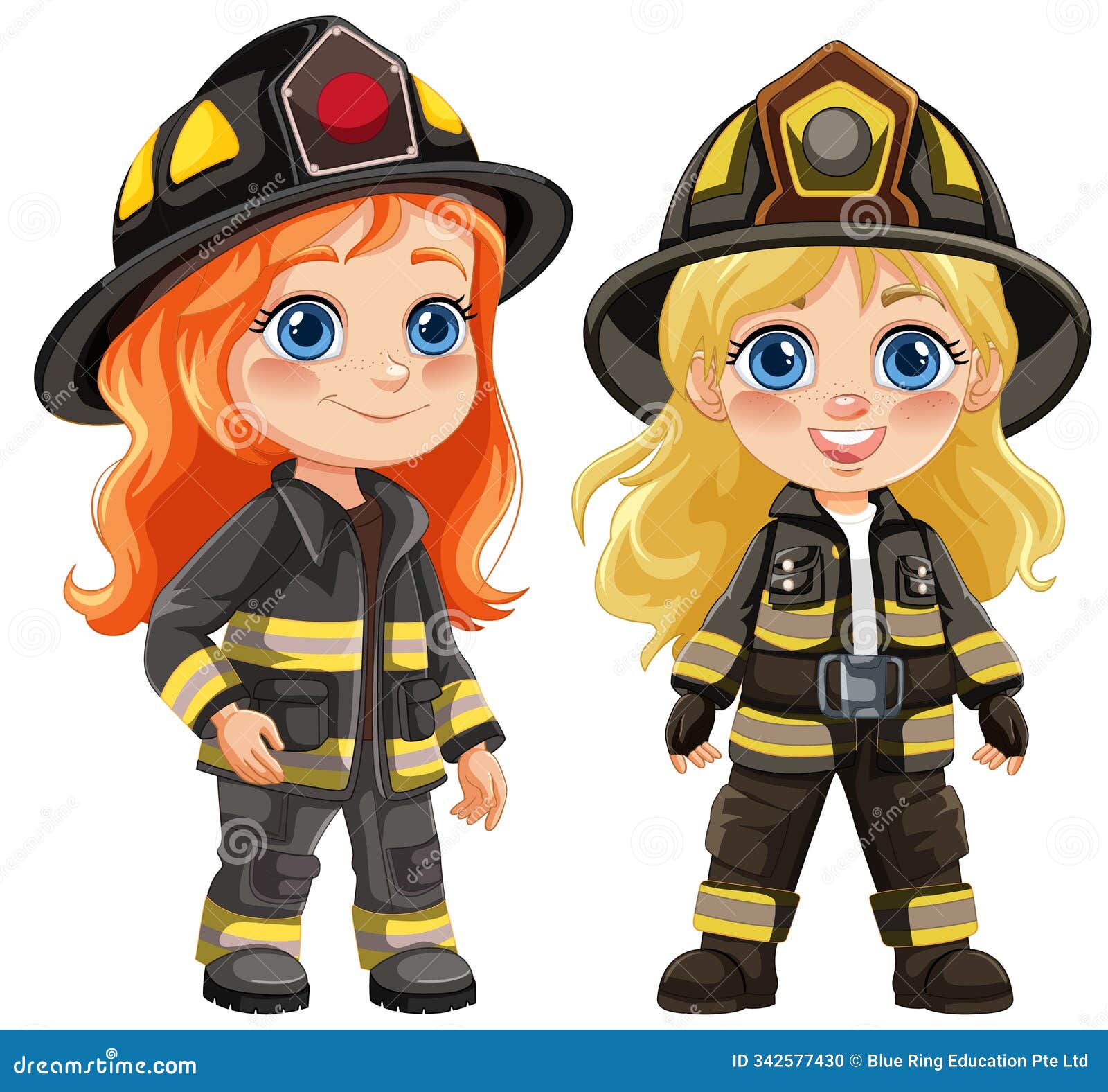 Set For Animation Of Firefighters In Uniform, Cartoon Vector ...