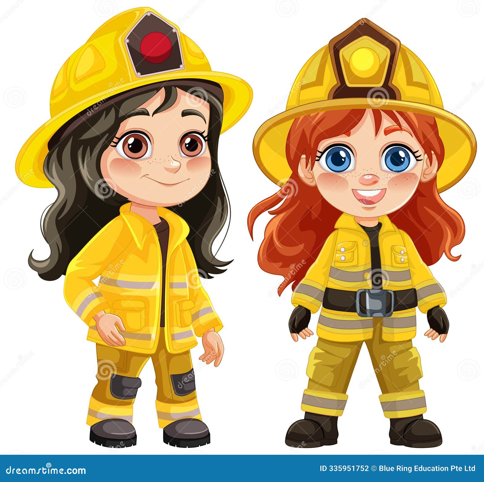 Two cartoon firefighters stock vector. Illustration of characters ...