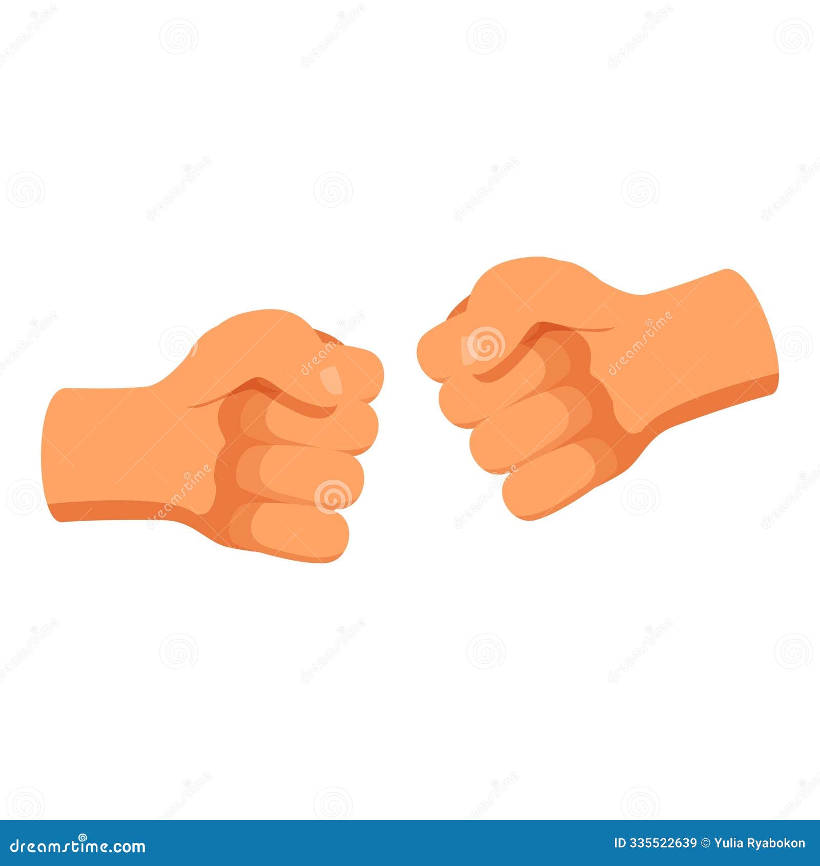Two Cartoon Fists Doing Fist Bump Gesture Vector Illustration ...