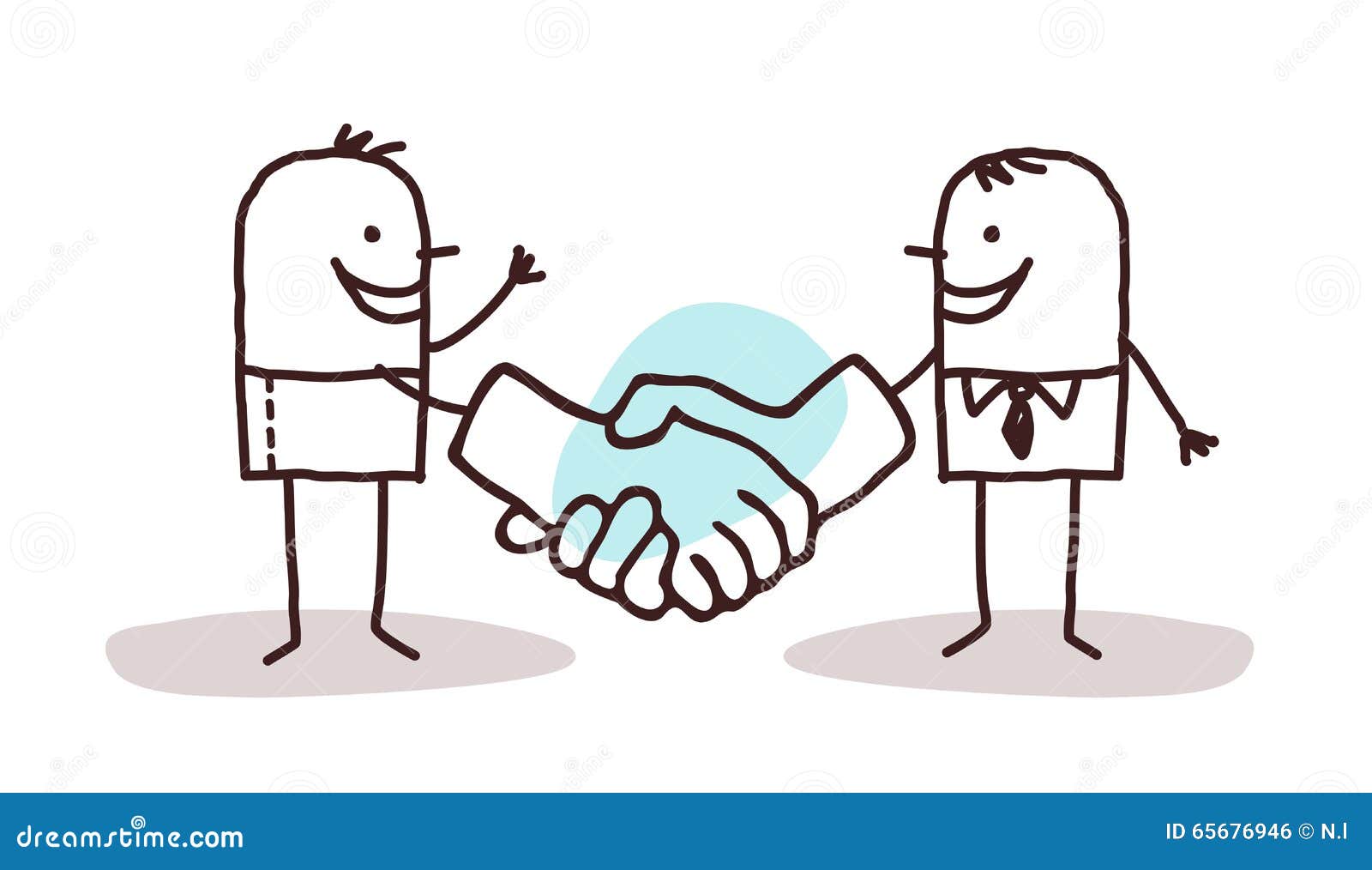 Two Cartoon Men Shaking Big Hands Stock Vector - Illustration of ...