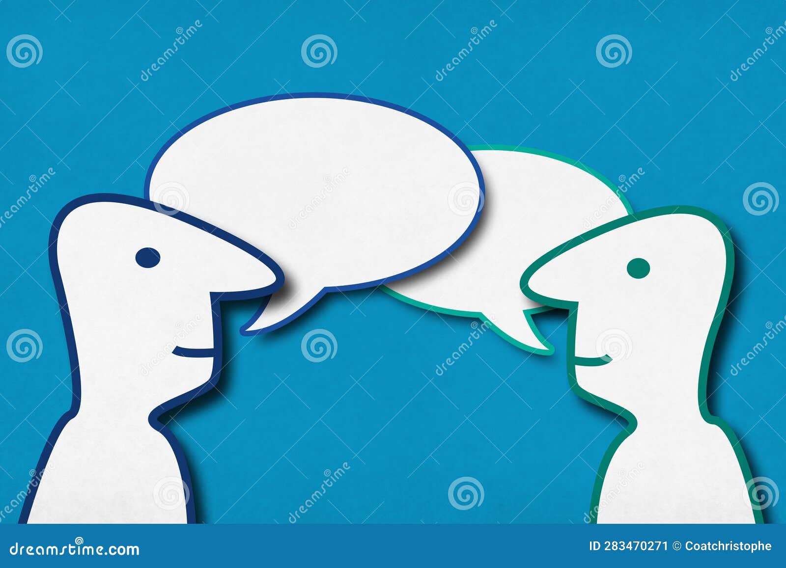 Two Cartoon Men with a Speech Bubbles Stock Illustration - Illustration ...
