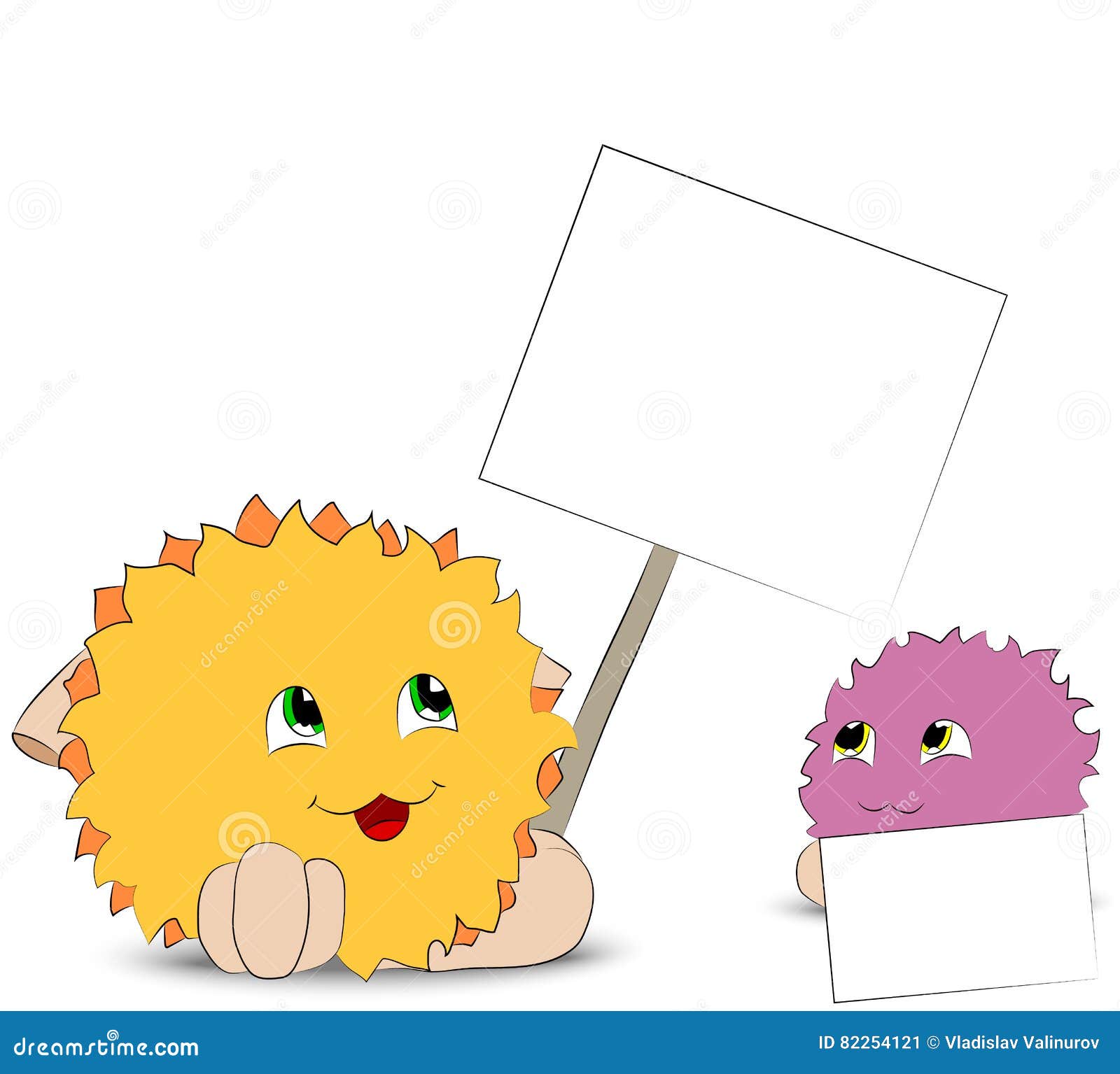 Two Cartoon Monster Posters White Background Stock Vector ...