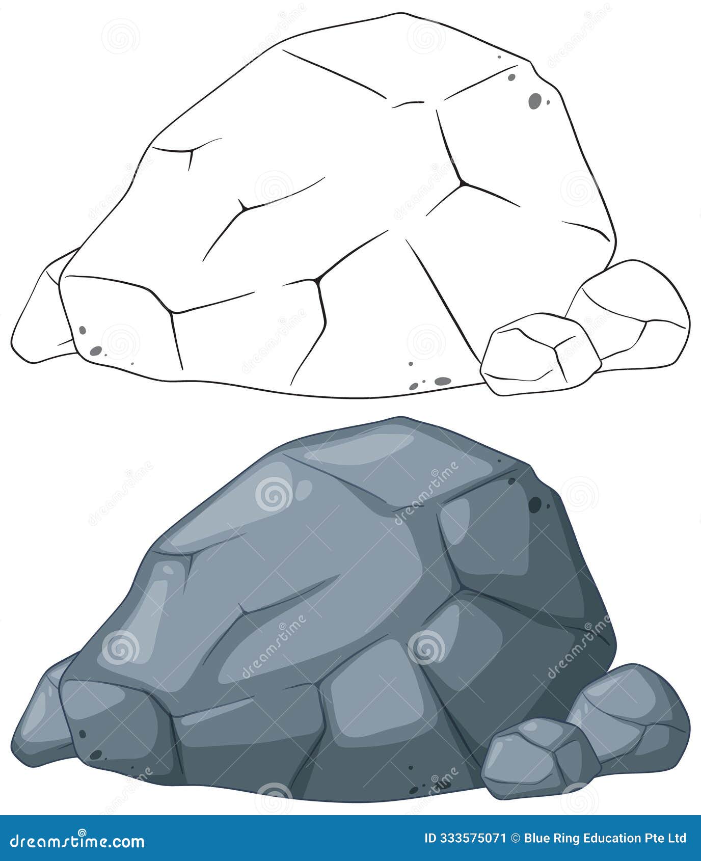 Two cartoon rocks stock illustration. Illustration of solid - 333575071