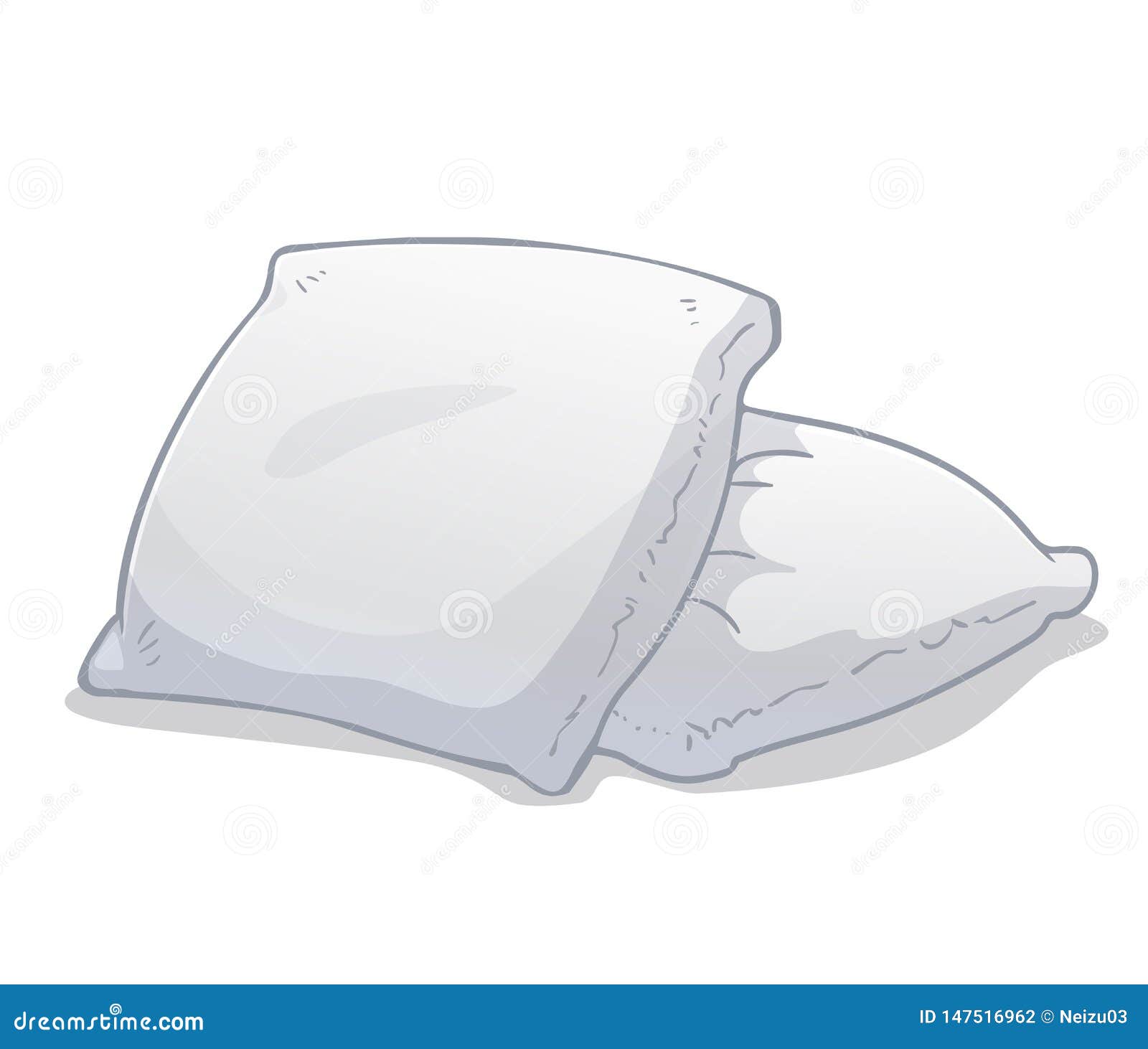 Two cartoon vector pillows stock vector. Illustration of drawing ...
