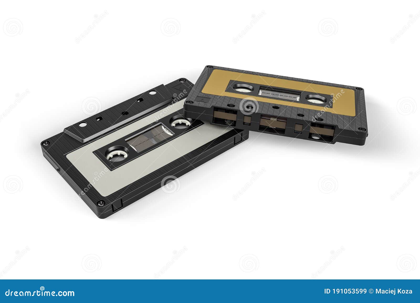 Two cassette tapes stock illustration. Illustration of equipment ...