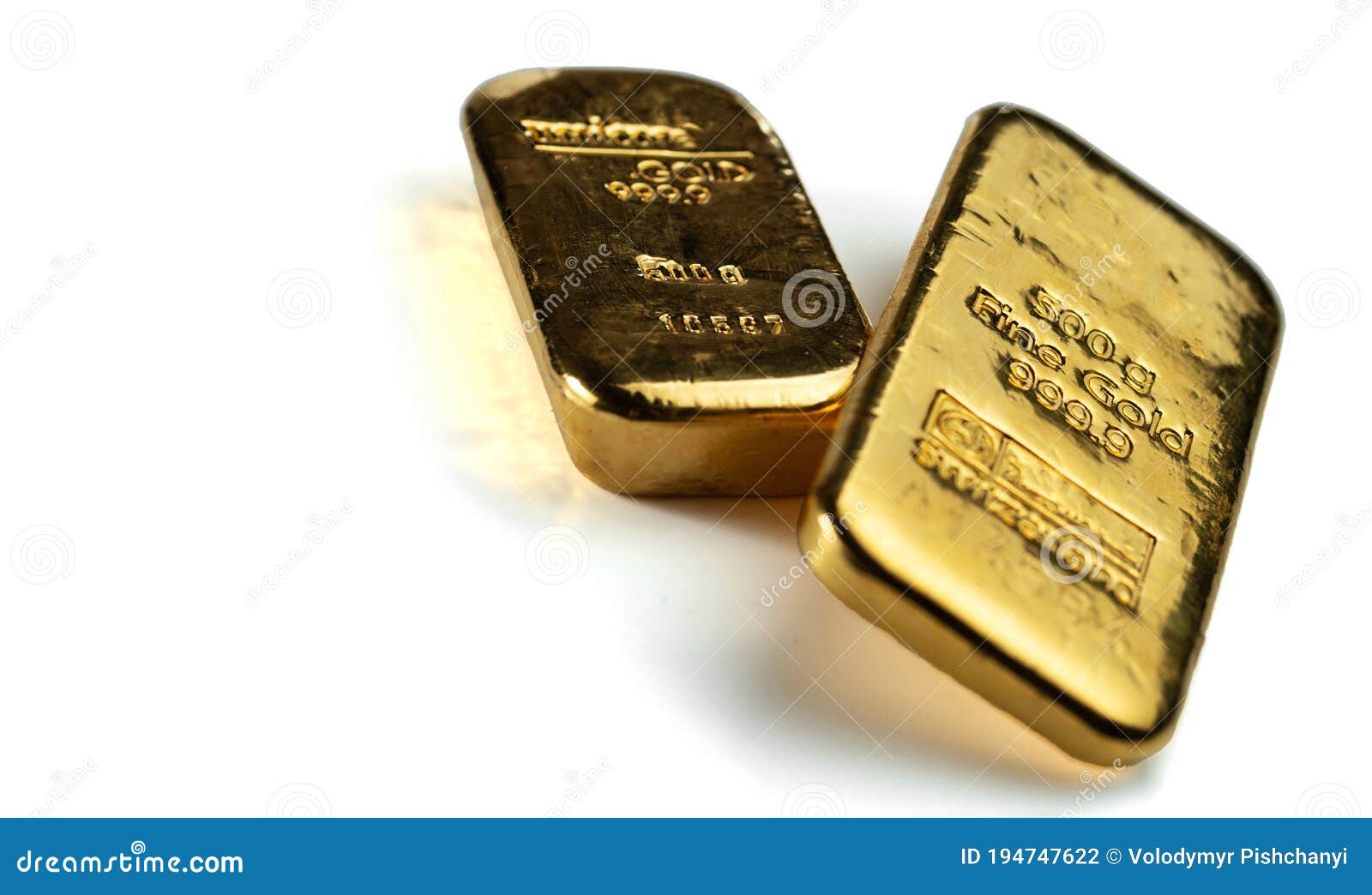 Cast Gold Bar, And Periodic Table With Highlighted Element Gold Stock ...