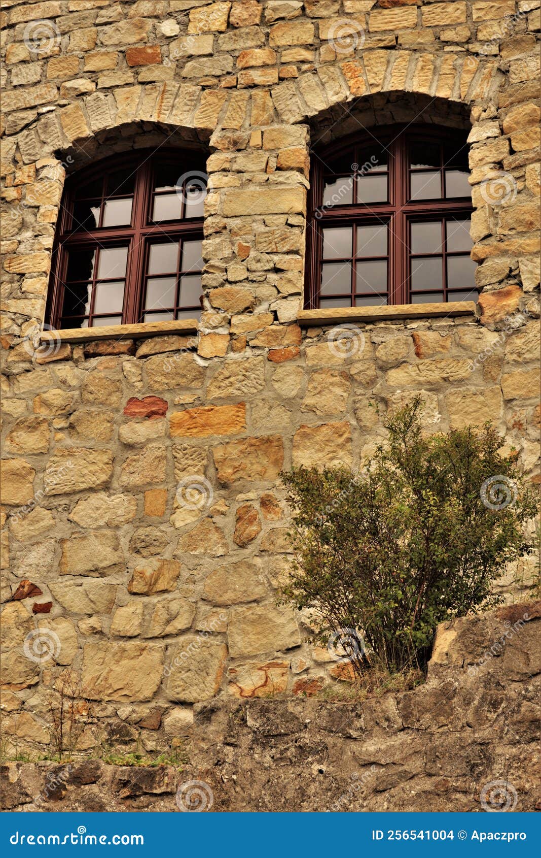 Two Castle Windows in the Sandstone Wall. Stock Photo - Image of castle ...