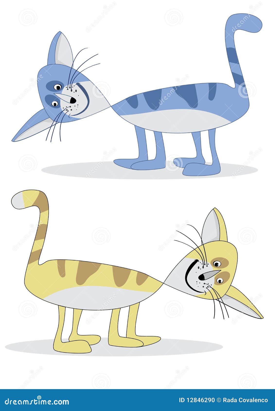 Two cat stock vector. Illustration of pussycat, cute - 12846290