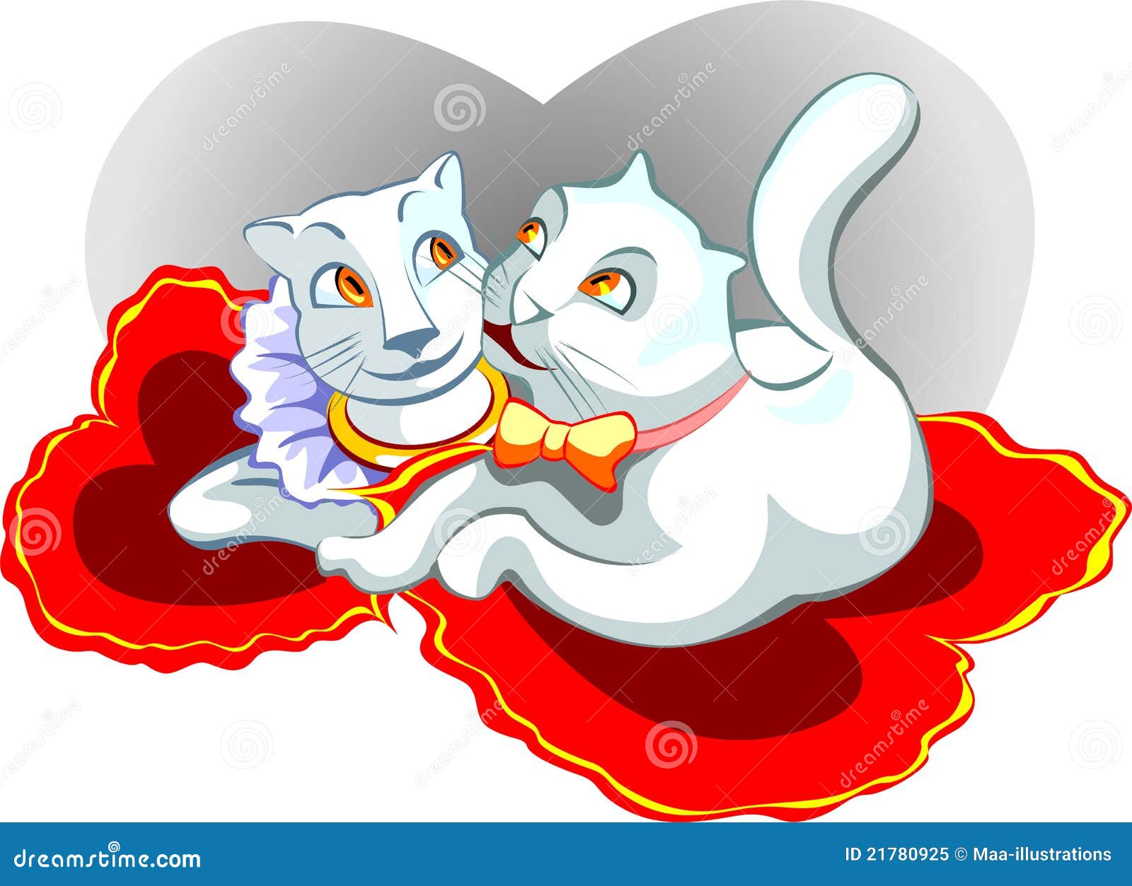 Two cats stock vector. Illustration of romantic, wedding - 21780925