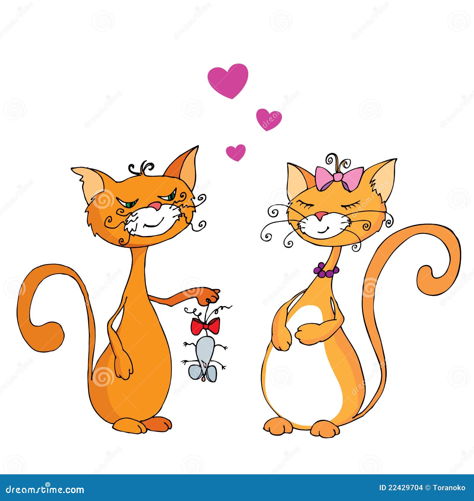 Two cats stock vector. Illustration of couple, funny - 22429704