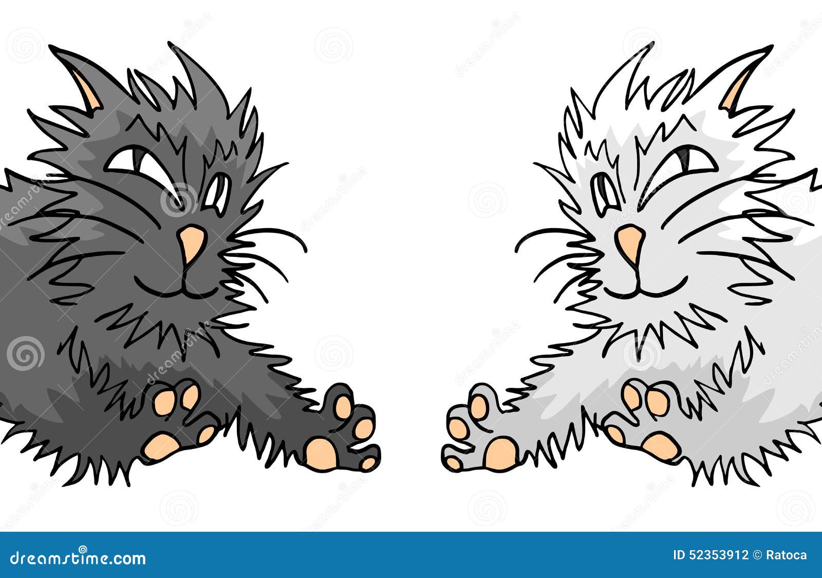 Two cats stock vector. Illustration of symbol, feline - 52353912