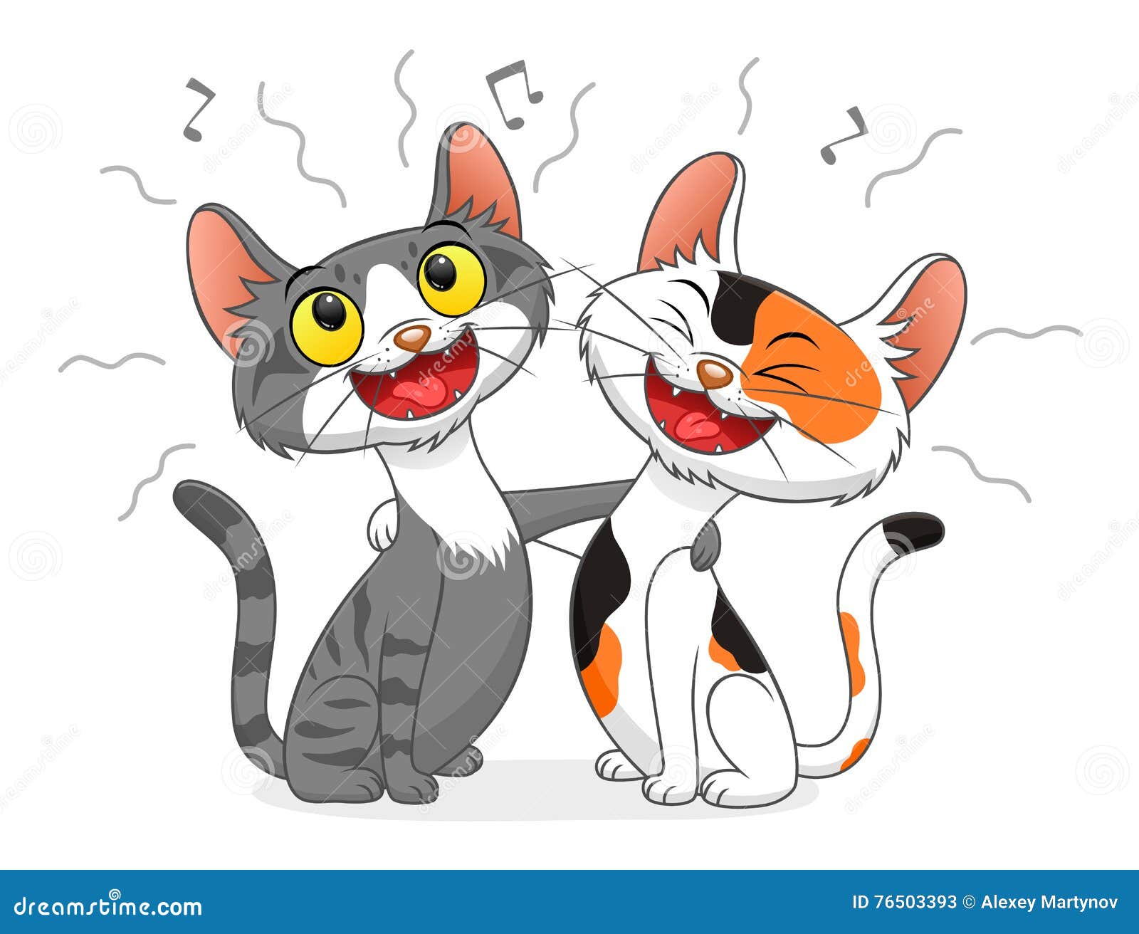 Two cats screaming stock vector. Illustration of domestic - 76503393