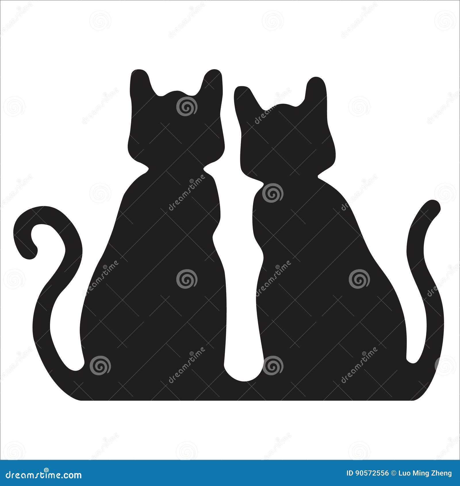Two cats stock vector. Illustration of closeup, background - 90572556