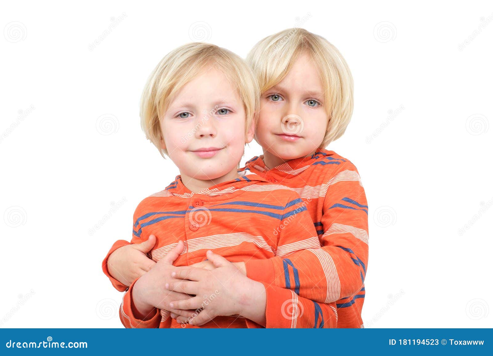 Two Caucasian Boys Brothers Posing in Studio Stock Image - Image of ...