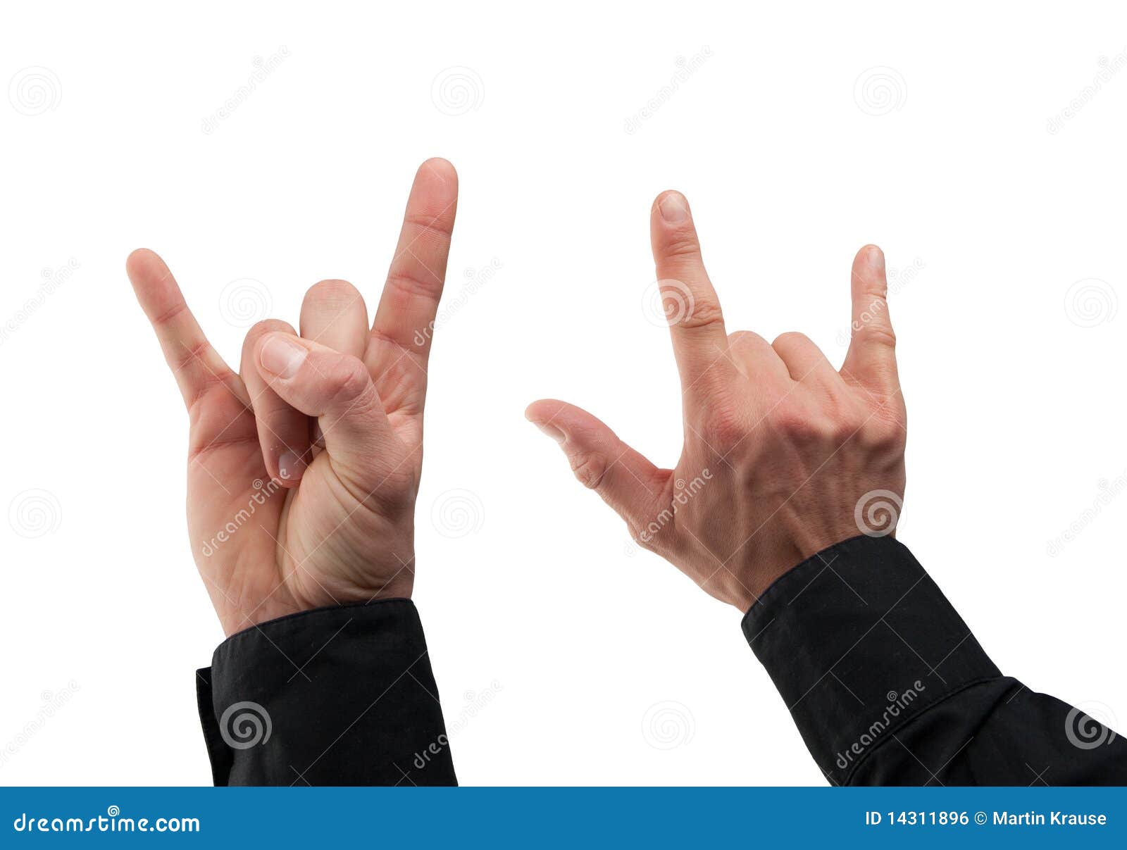 Two Caucasian Male Hand Making A Punk Rock Sign Royalty Free Stock ...