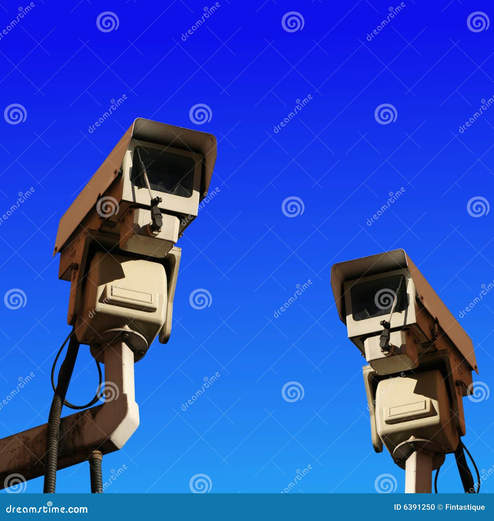 Two cctv cameras stock photo. Image of monitoring, watch - 6391250
