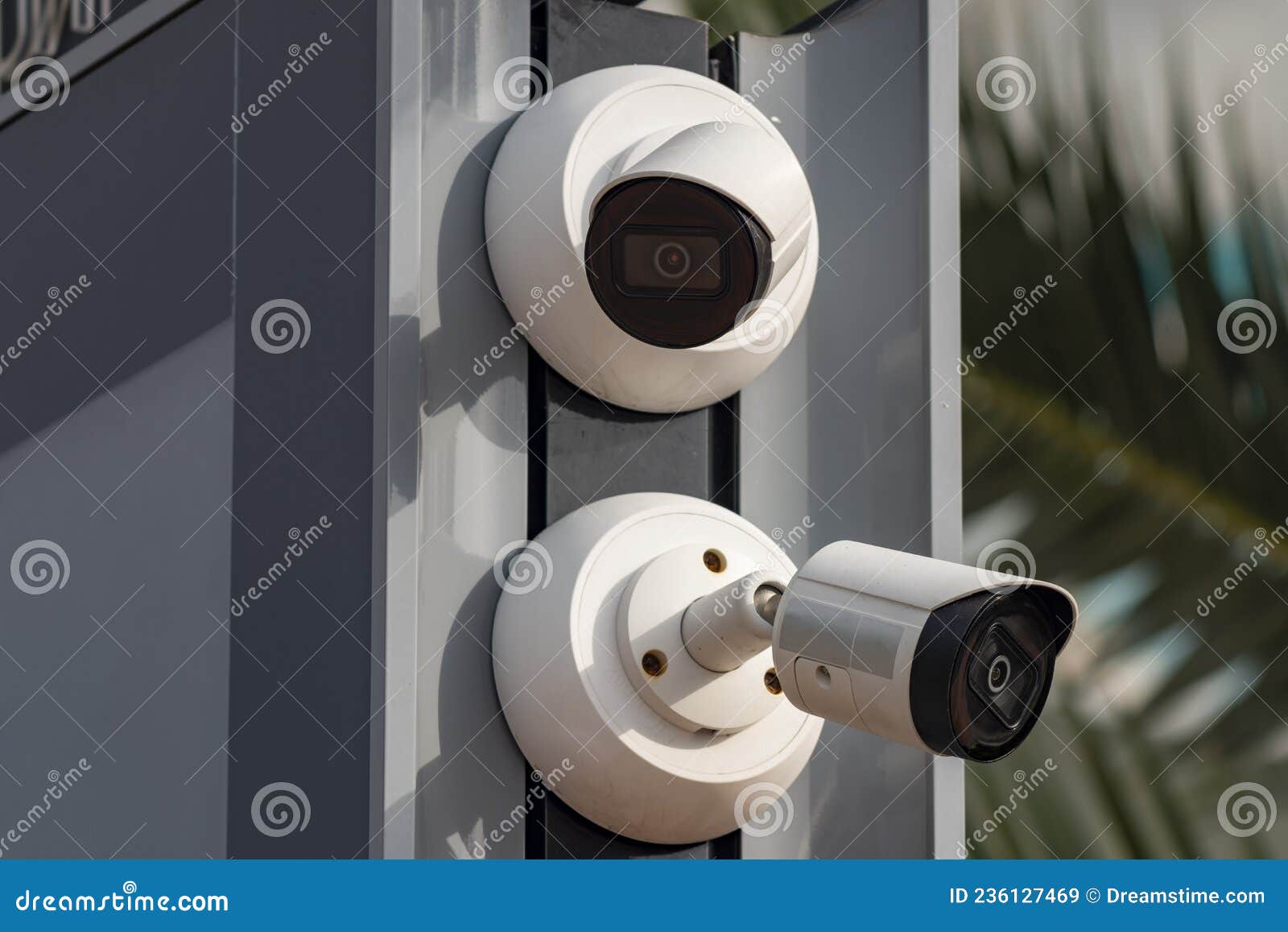 Two CCTV Cameras on the Facade of the Building. Stock Image - Image of ...