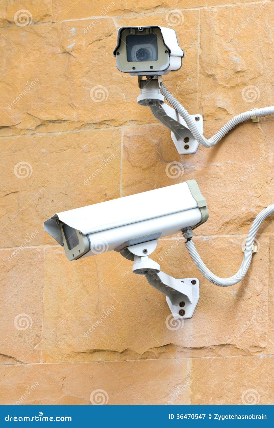 Two CCTV Security Cameras. stock image. Image of record - 36470547