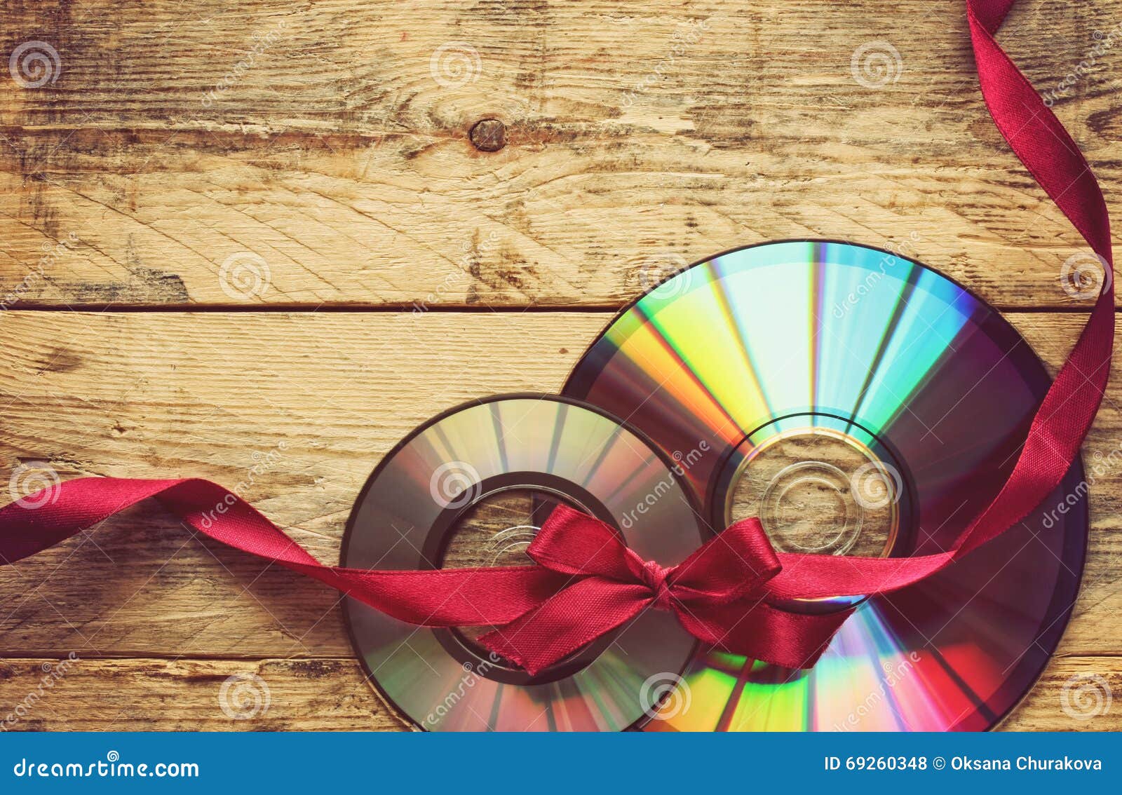 Two cd disks and ribbon stock photo. Image of plate, information - 69260348
