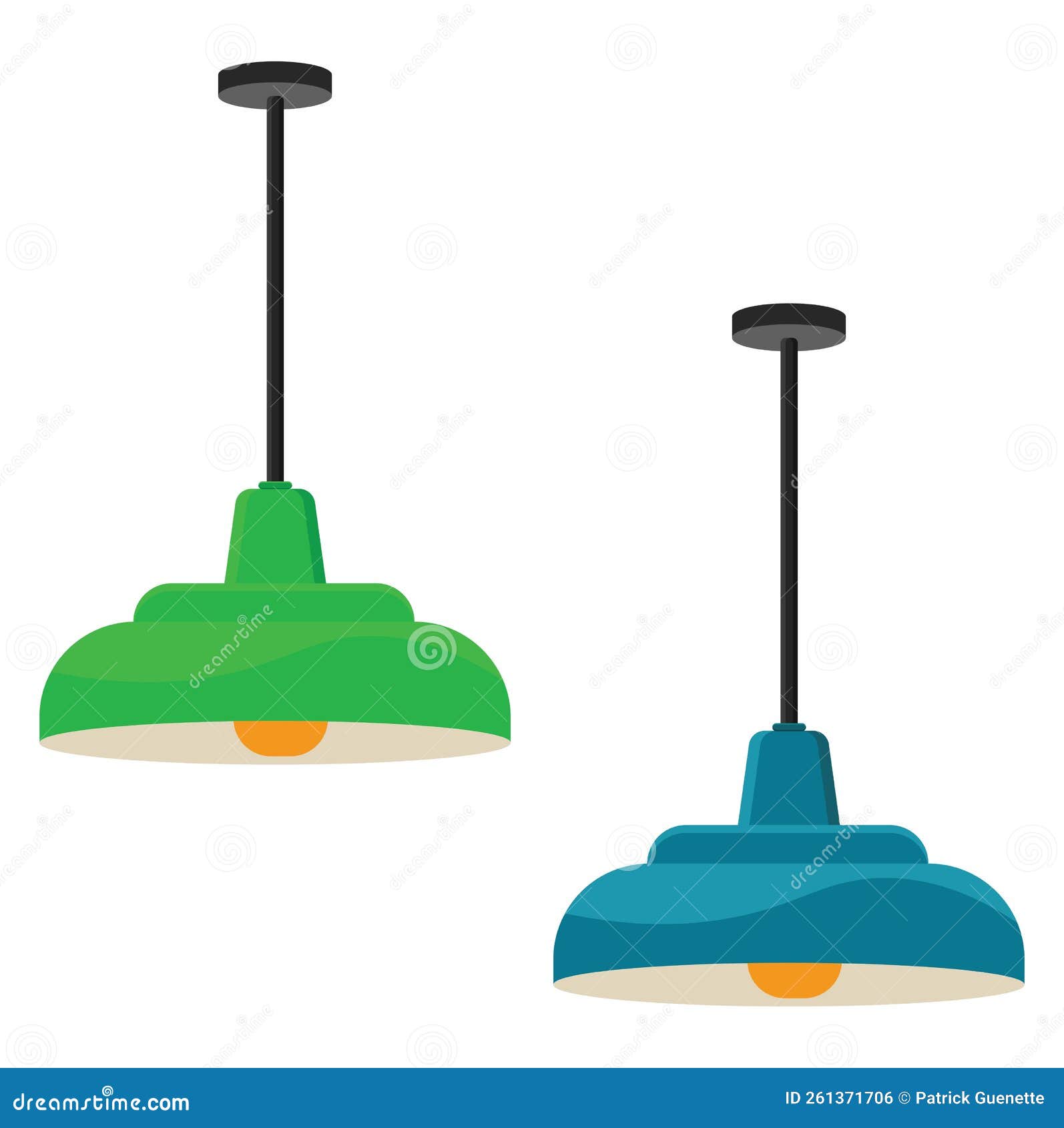 Two ceiling lamps, icon stock vector. Illustration of home - 261371706
