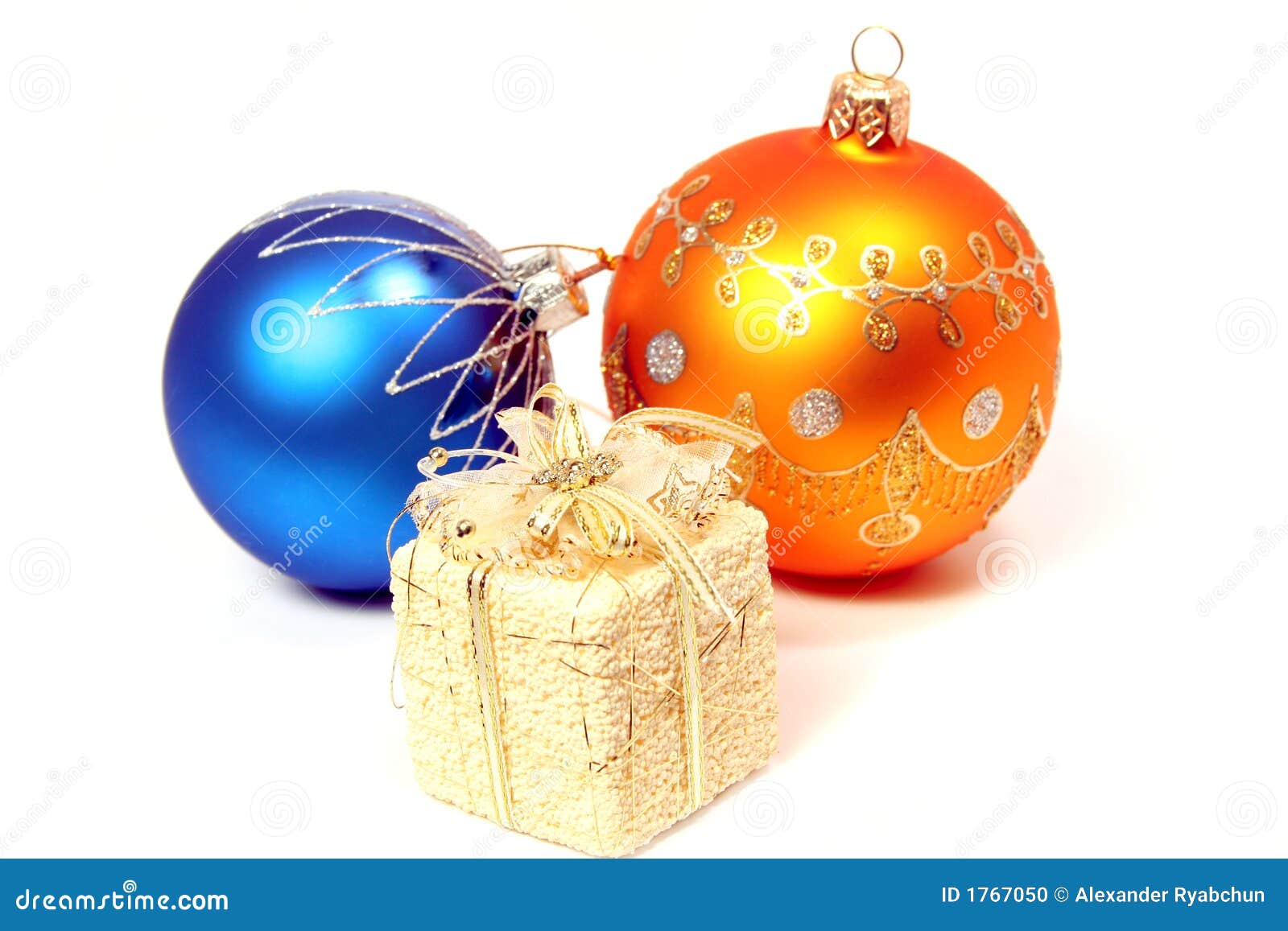 Two Celebratory Spheres of Orange and Blue Color Stock Photo - Image of ...