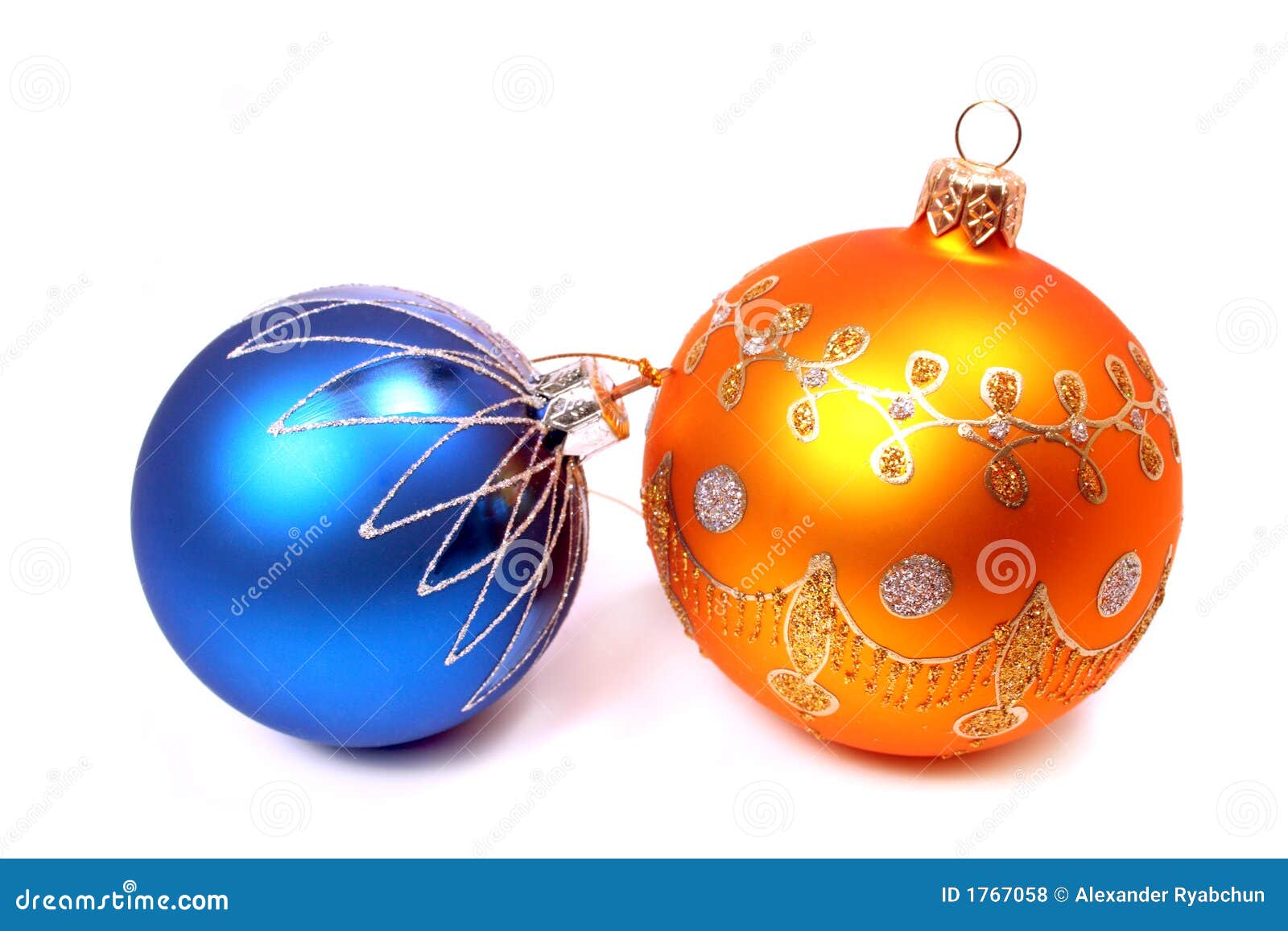Two Celebratory Spheres of Orange and Blue Color Stock Photo - Image of ...