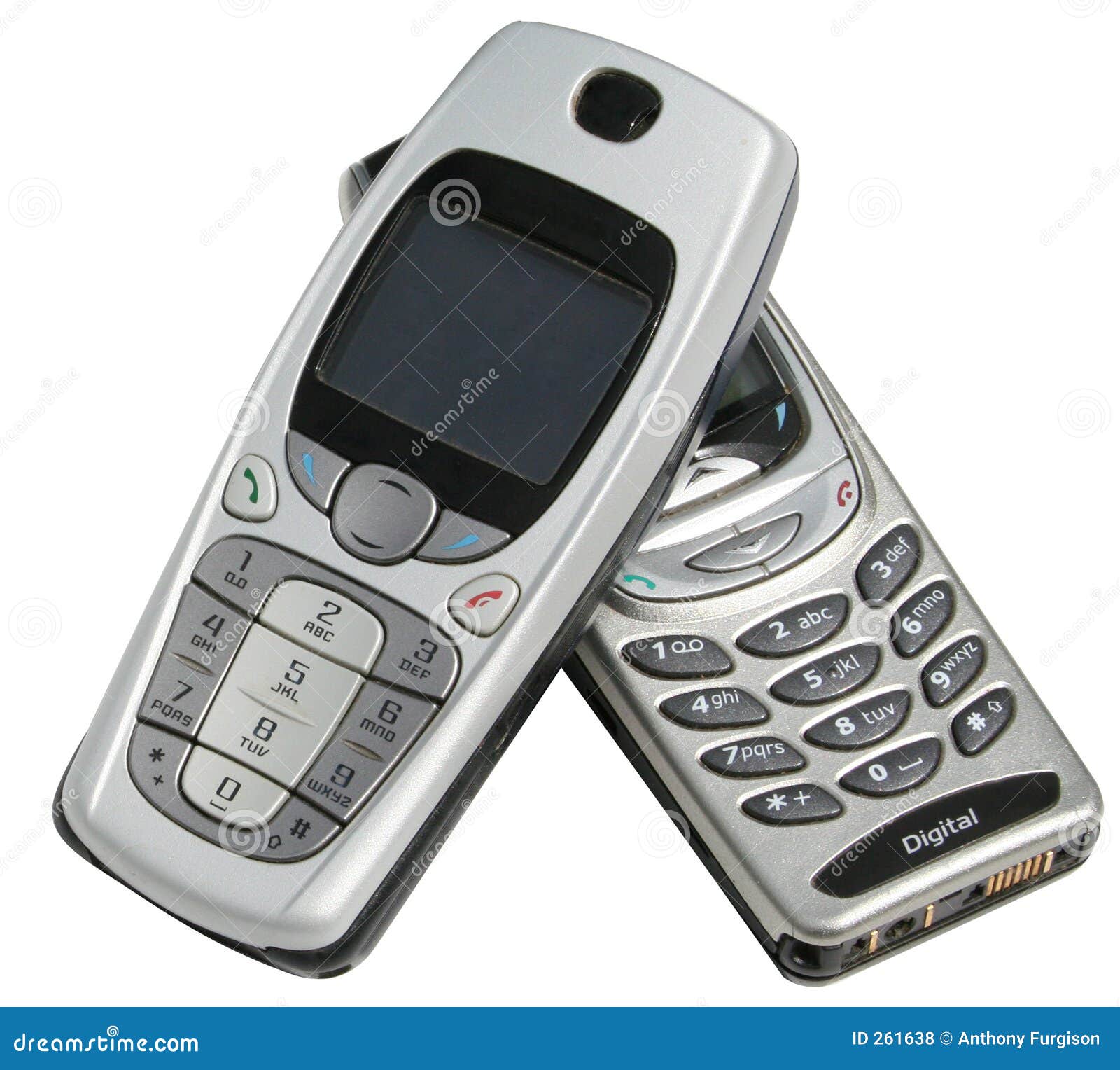 Two cell phones stock photo. Image of tone, phone, cellular - 261638