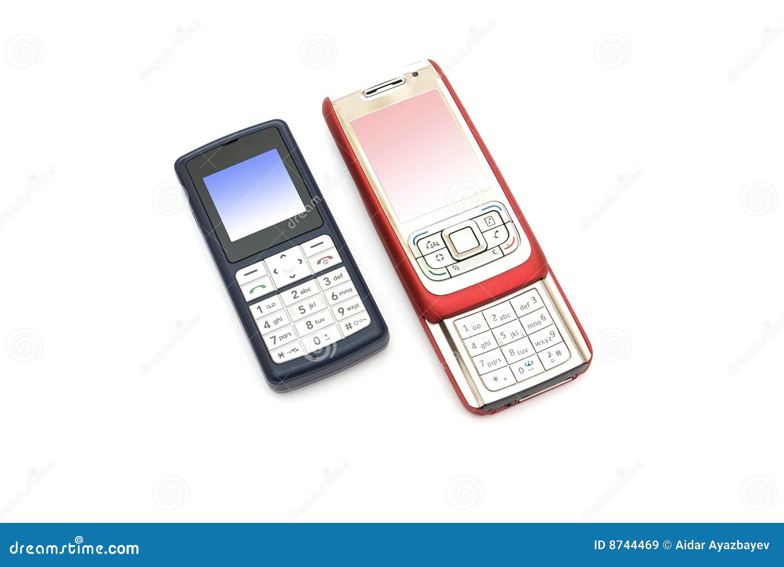Two cell phones stock image. Image of digital, numbers - 8744469