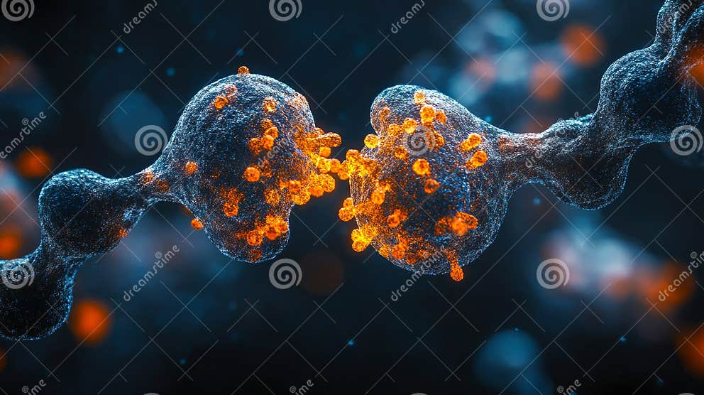 Two Cells are Connected by a String Stock Photo - Image of skin ...