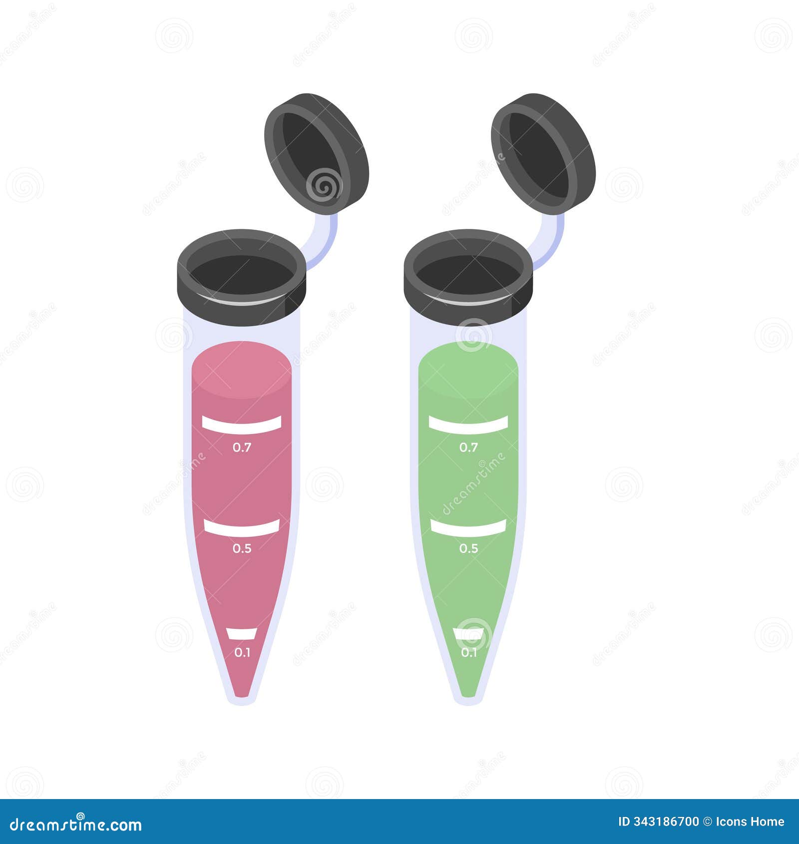 Two Centrifuge Tubes with Caps for Lab Sample Analysis Stock ...